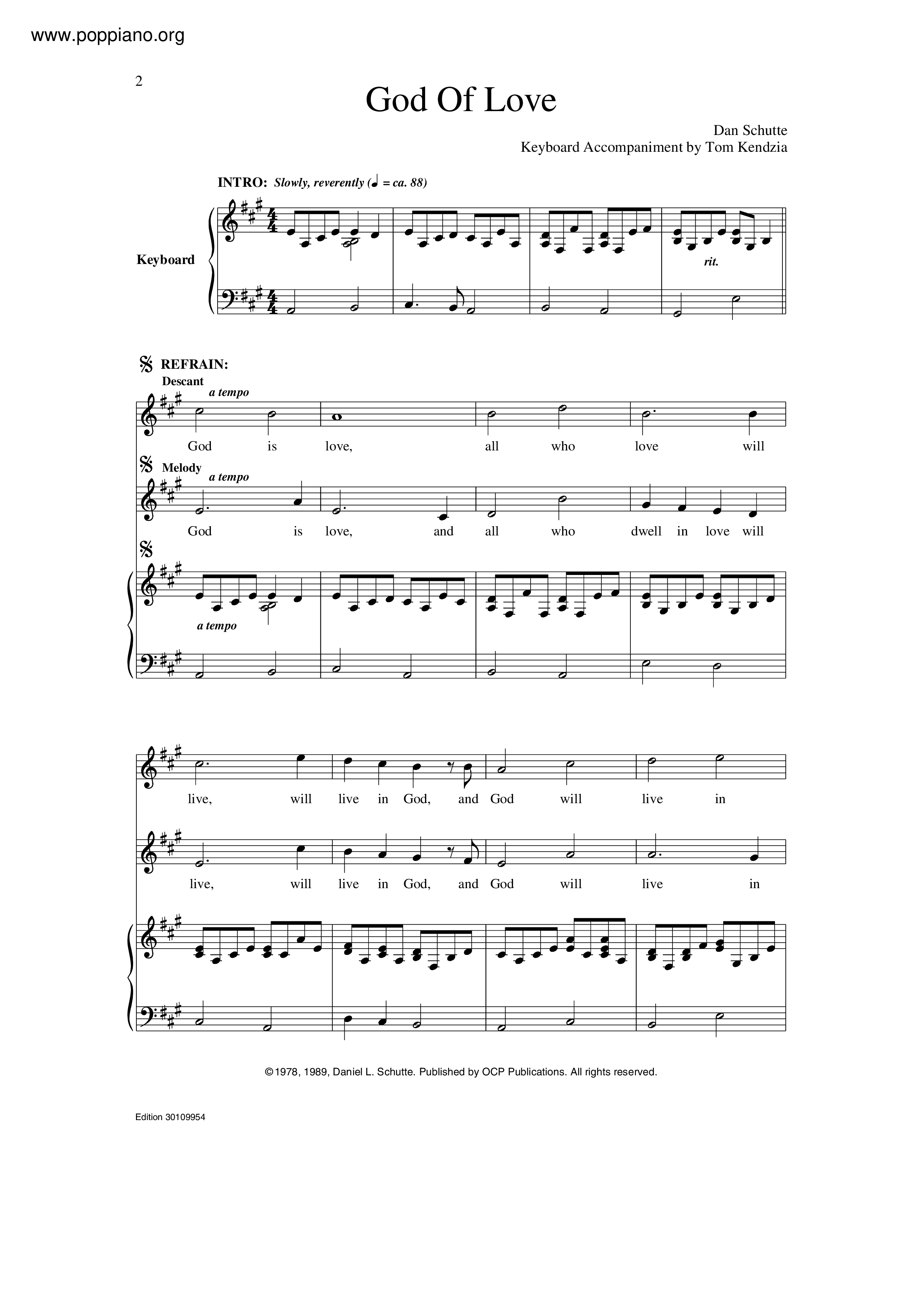 Hymn-God Of Love Sheet Music pdf, - Free Score Download ★
