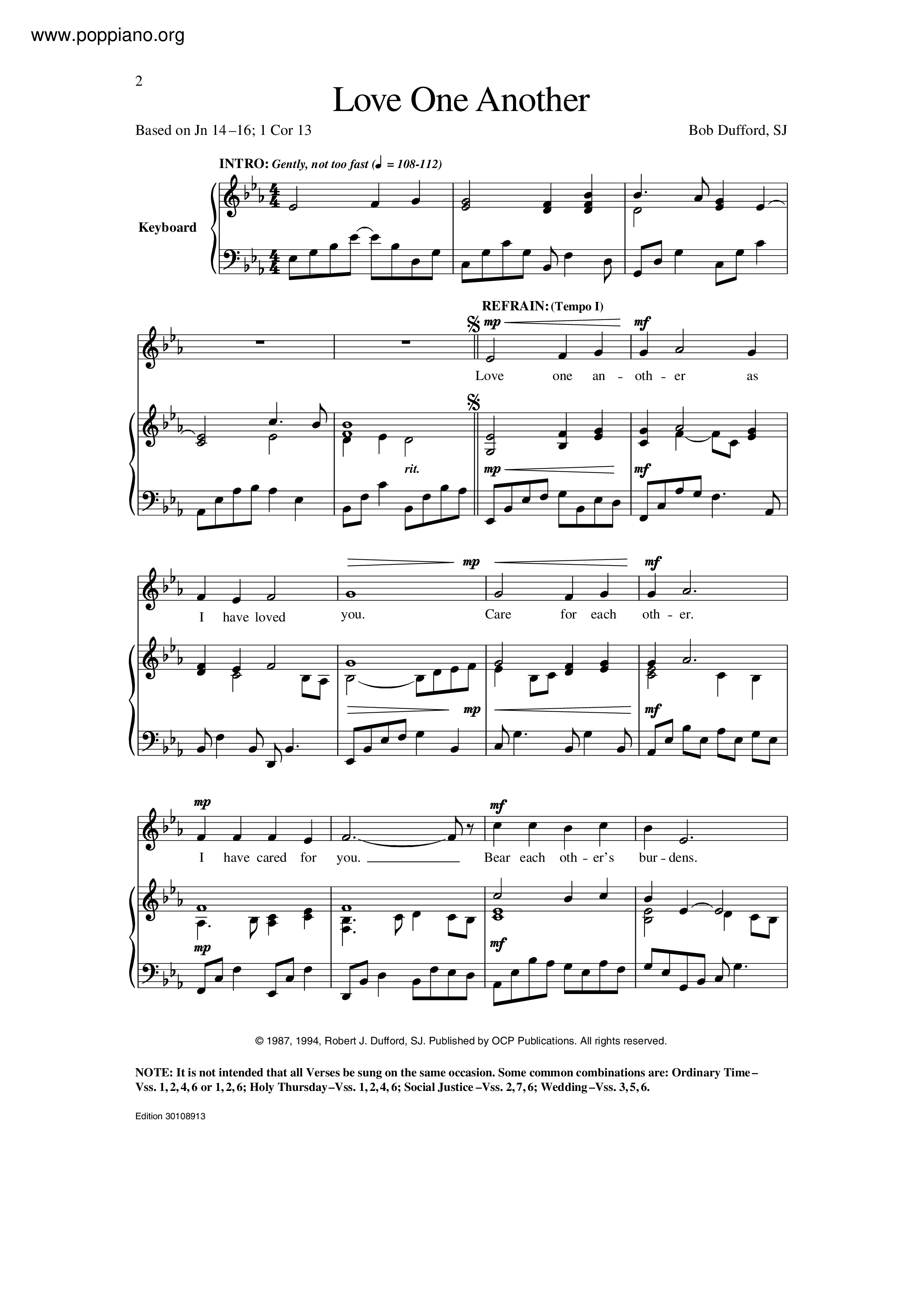 Hymn-Love One Another Sheet Music pdf, - Free Score Download ★
