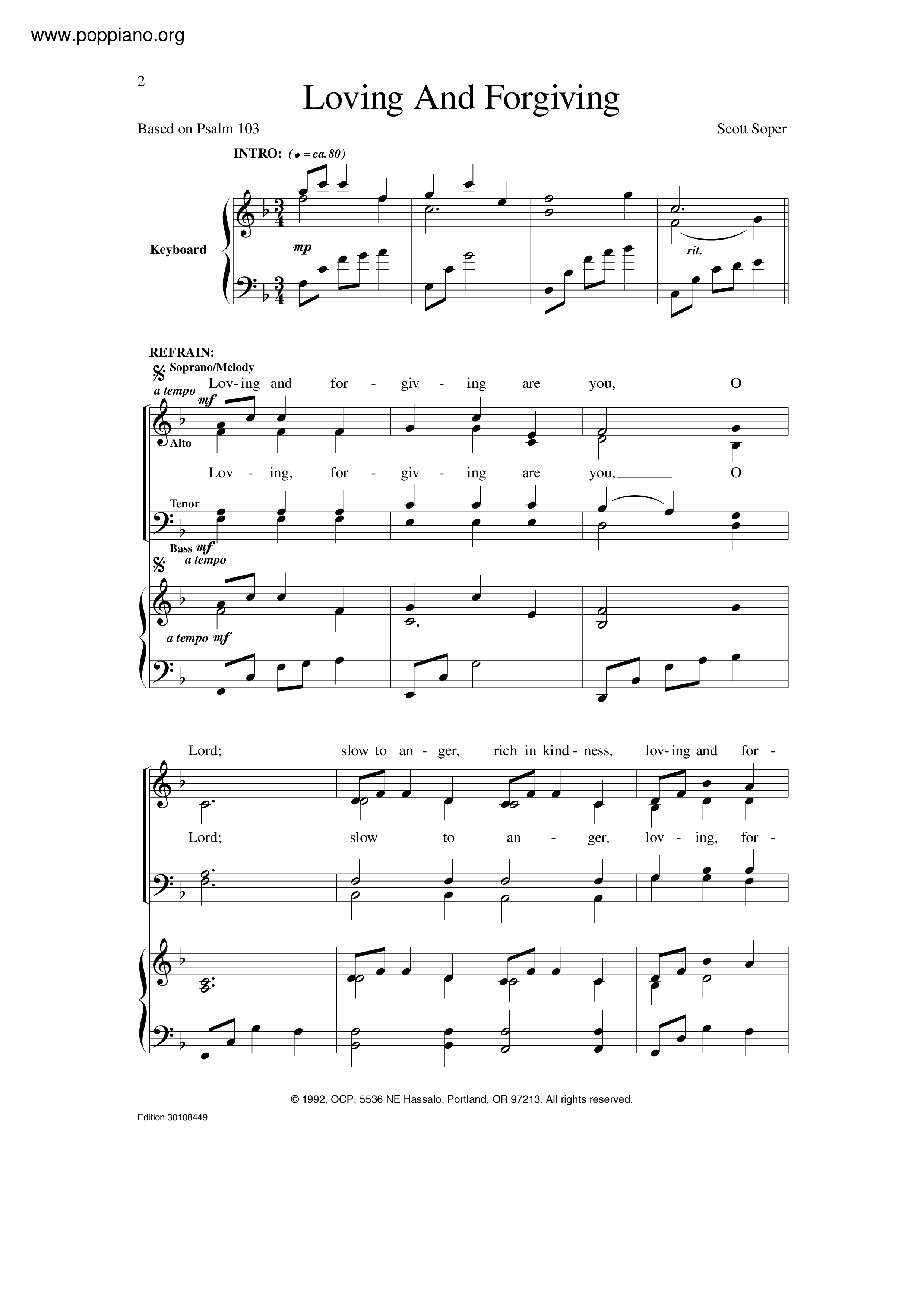 Hymn-Loving And Forgiving Sheet Music pdf, - Free Score Download ★