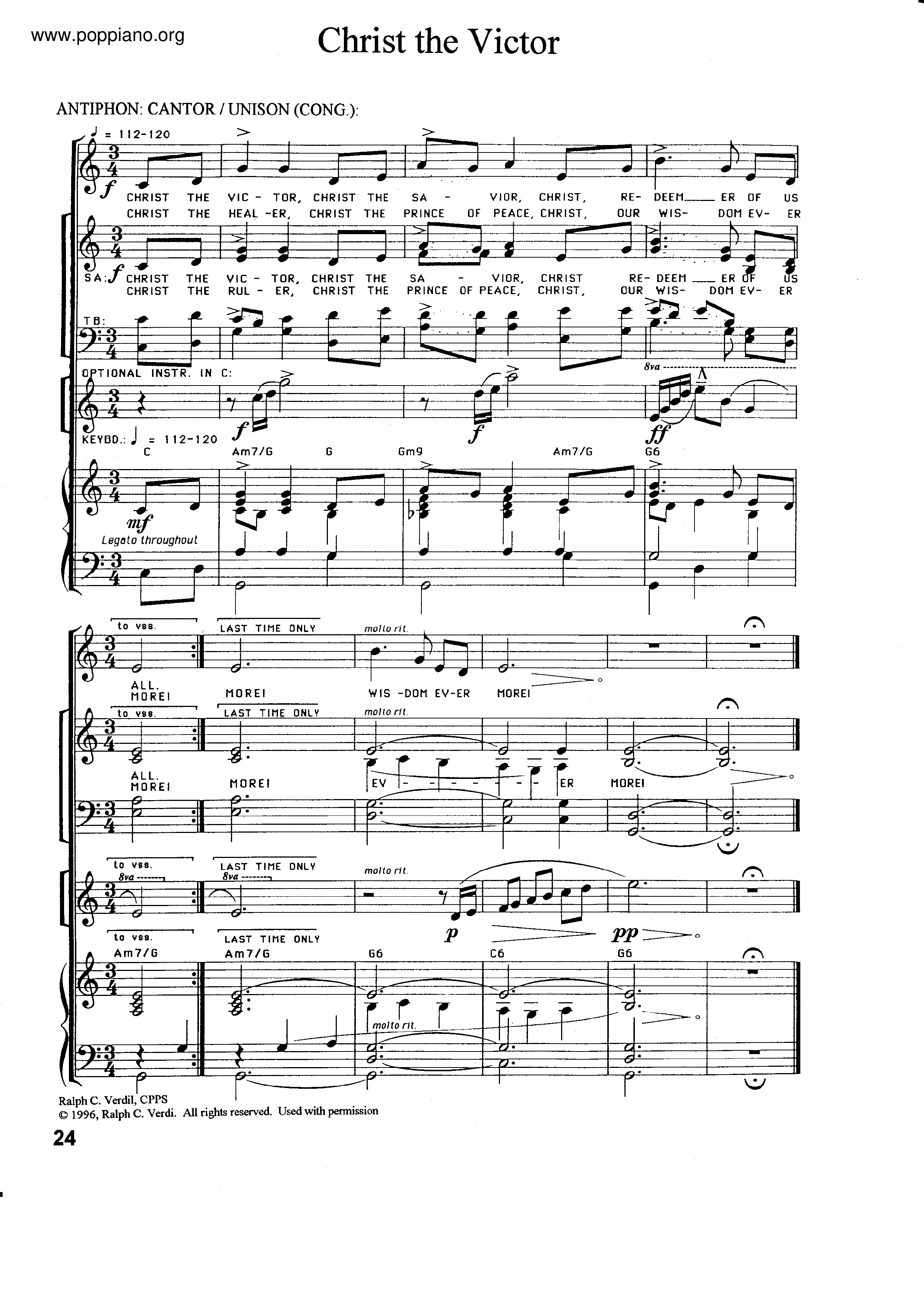 Hymn-Christ The Victor Sheet Music pdf, - Free Score Download ★