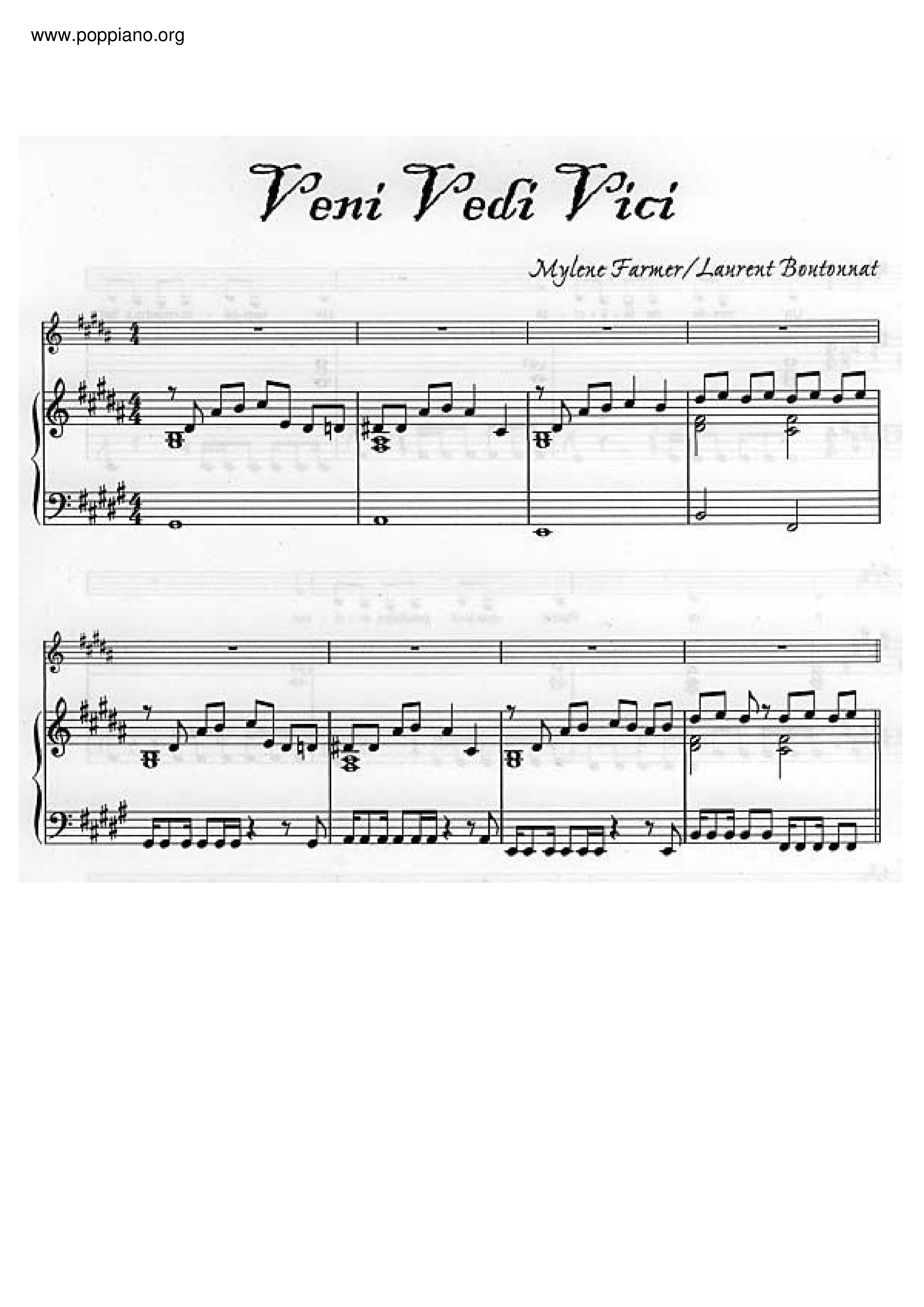 Alizee-Veni Vedi Vici Sheet Music pdf, - Free Score Download ★