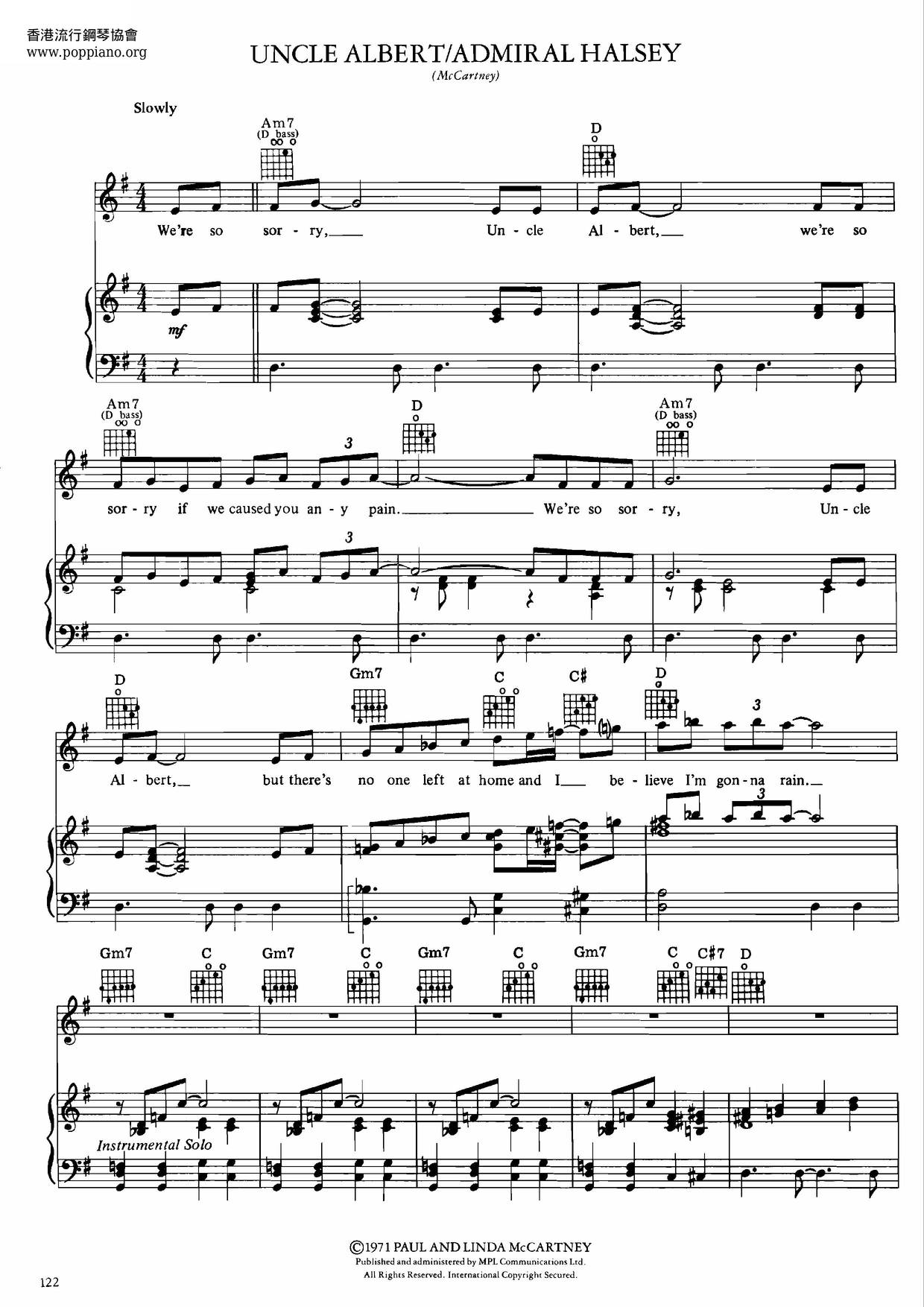 Paul McCartney-Uncle Albert Sheet Music pdf, - Free Score Download ★