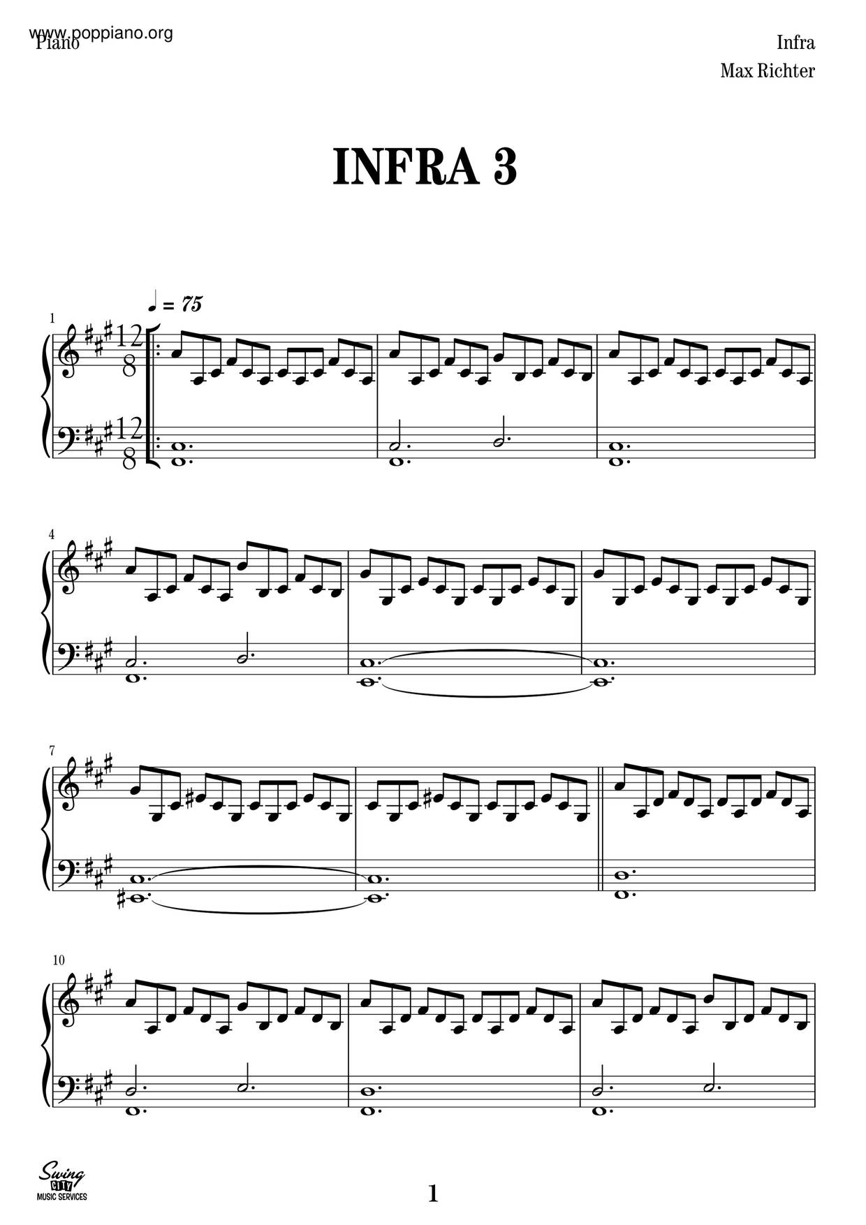 Max Richter-Infra 3 Sheet Music pdf, - Free Score Download ★