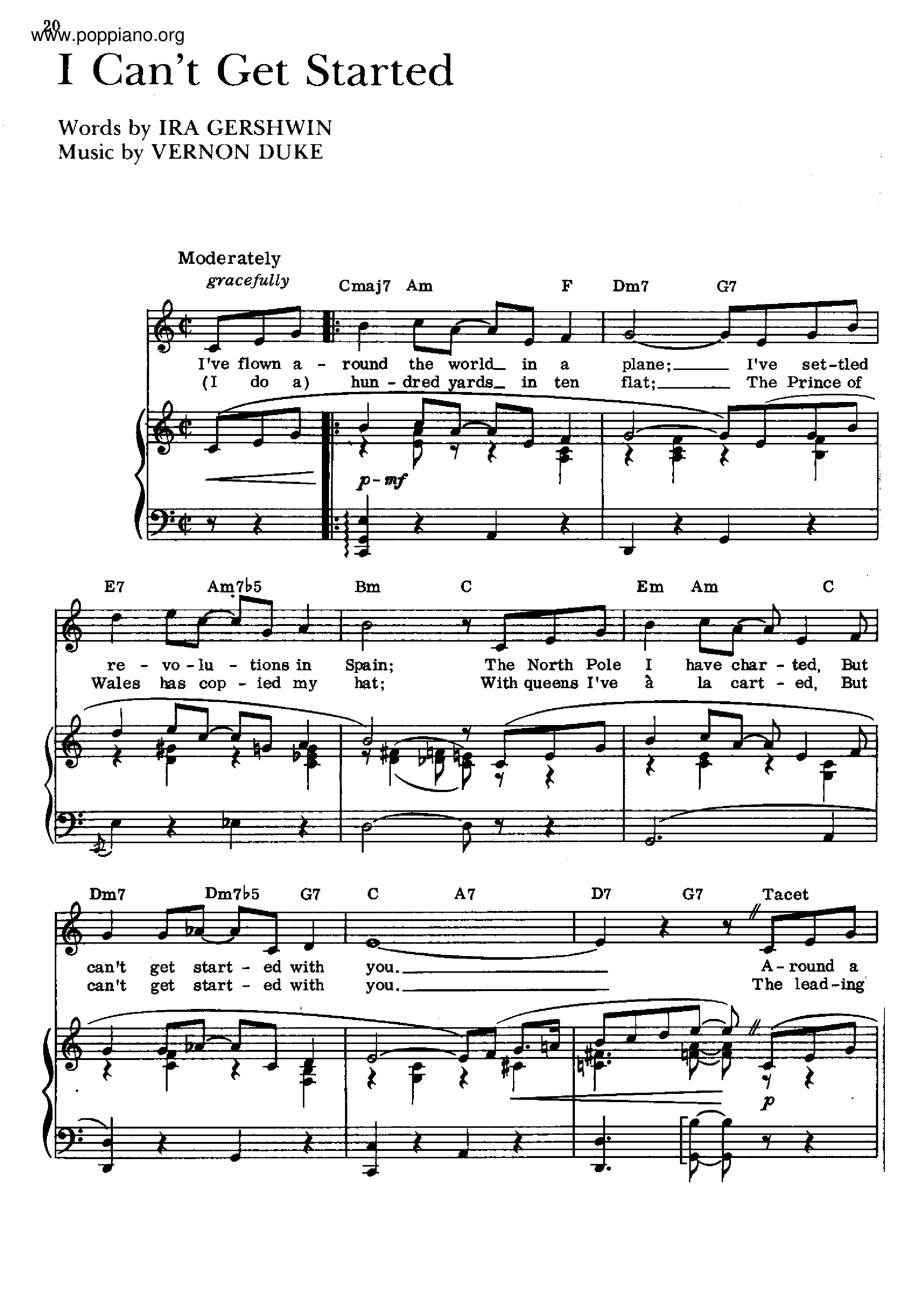 Vernon Duke-I Can't Get Started Sheet Music pdf, - Free Score Download ★