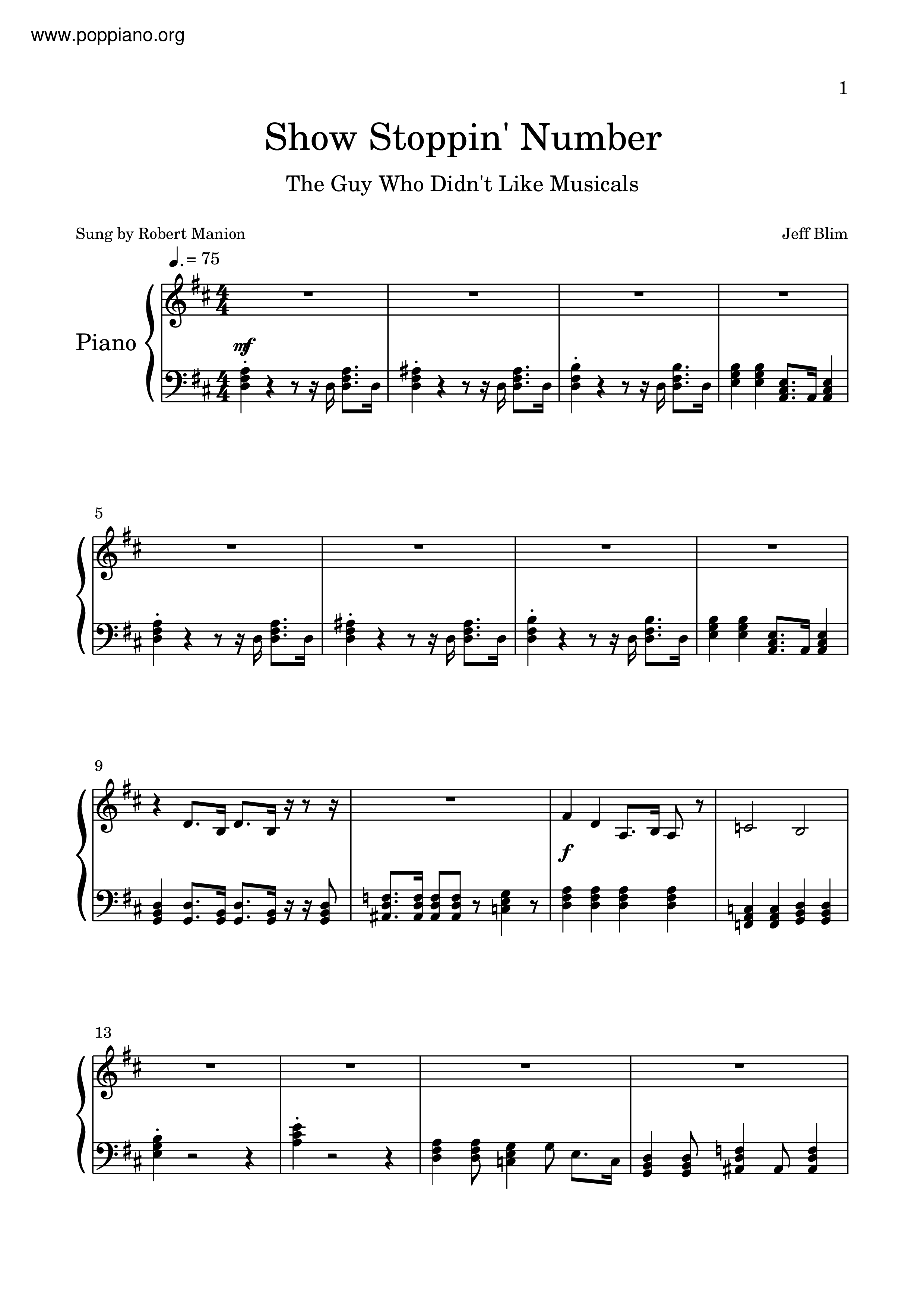 Starkid-Show Stoppin' Number Sheet Music pdf, - Free Score Download ★