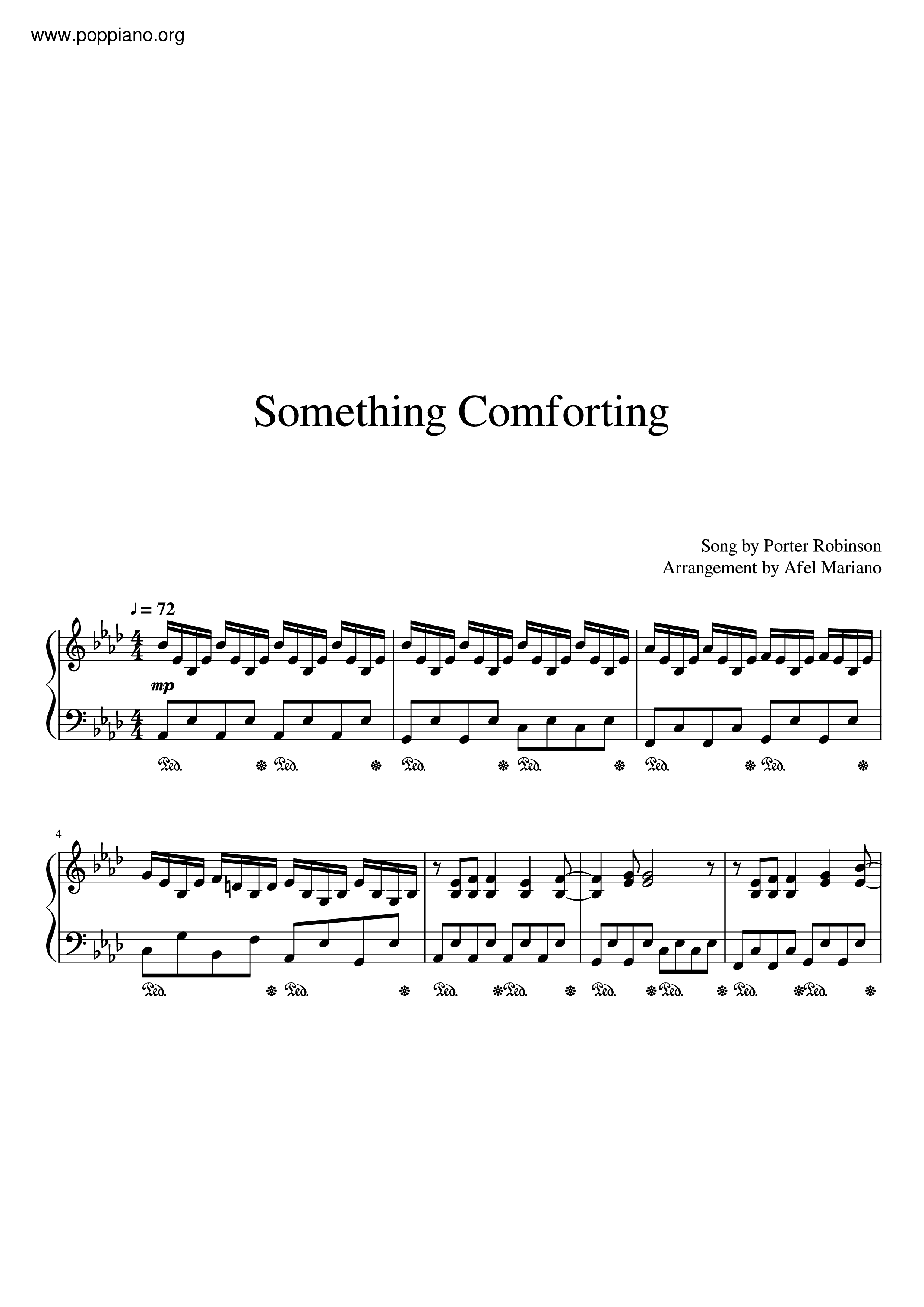 ★Porter Robinson - Something Comforting ピアノ譜pdf- 香港ポップピアノ協会 無料PDF楽譜 ...