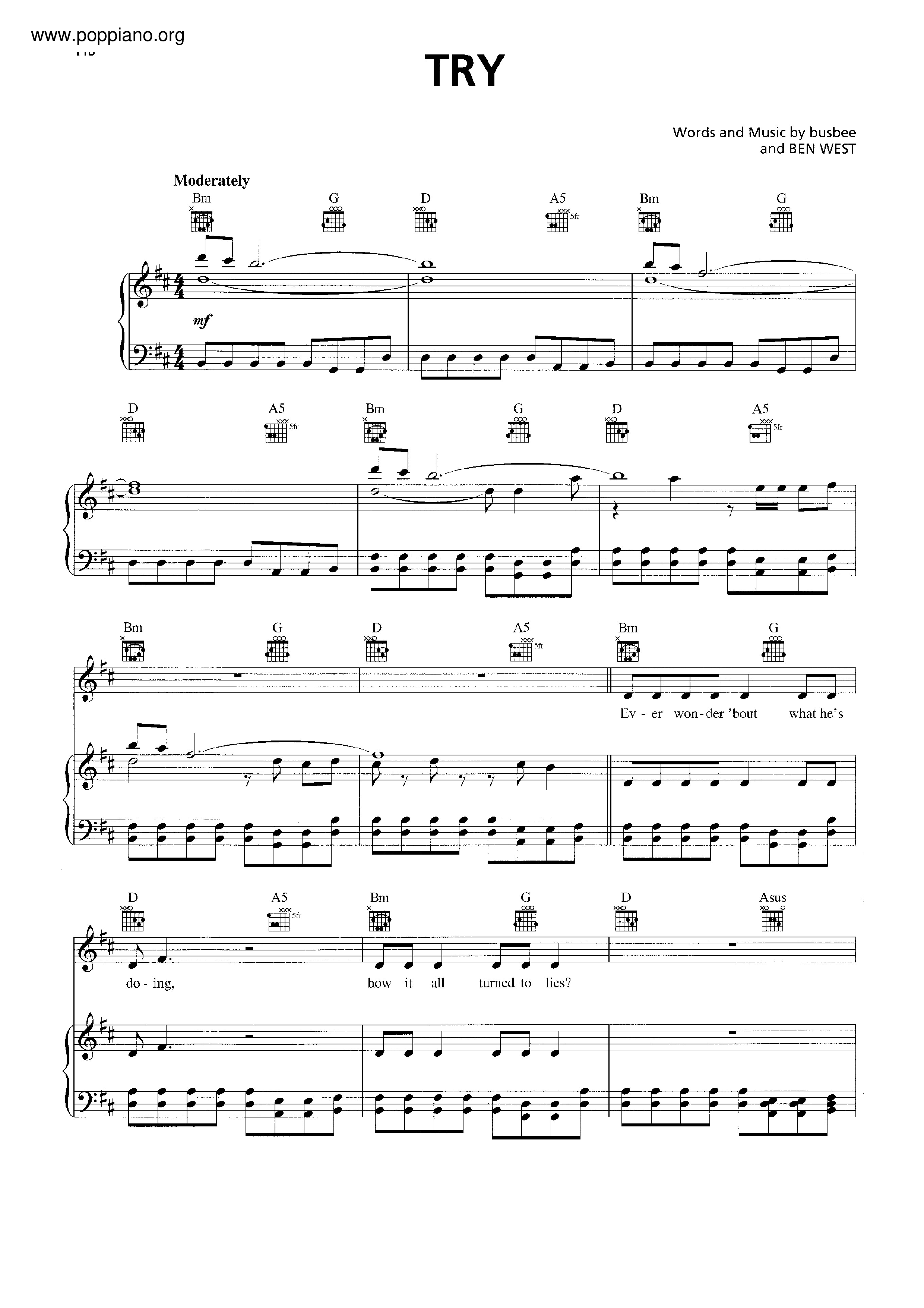 TryAll Versions - Sheet Music / Piano Score Free PDF Download - HK Pop ...