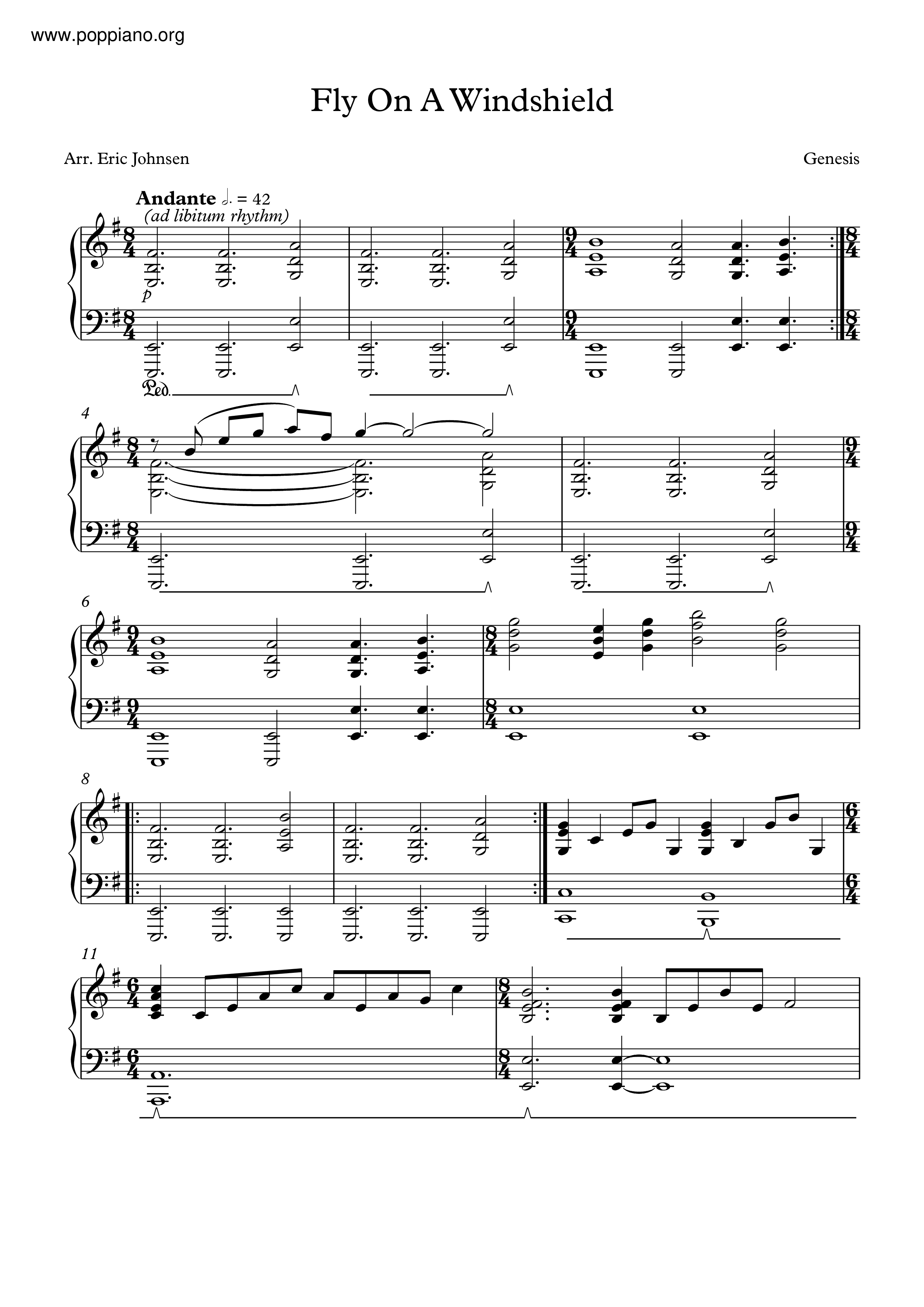 Genesis-Fly On A Windshield / Broadway Melody Of 1974 Sheet Music pdf ...
