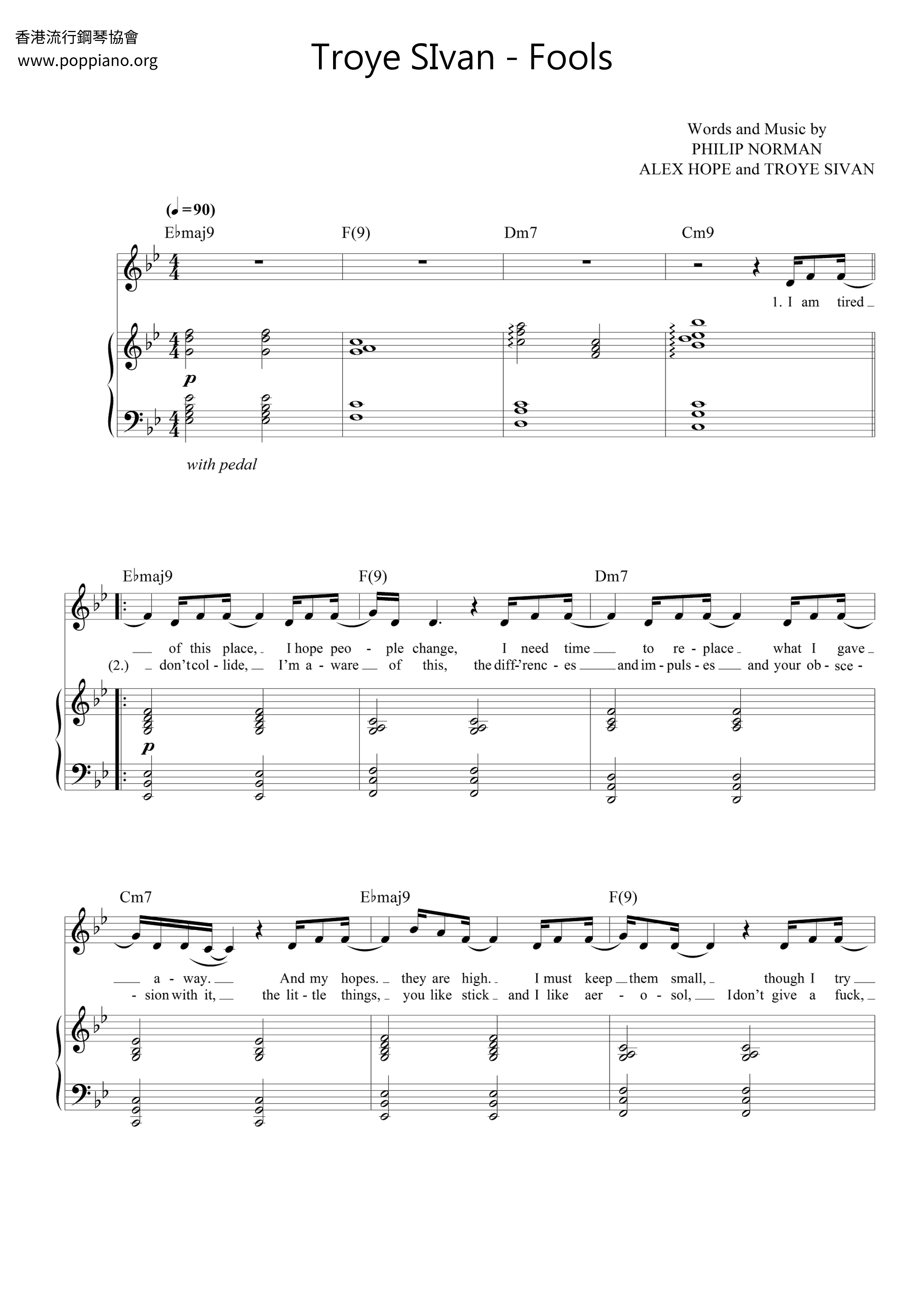 fools - Sheet Music / Piano Score Free PDF Download - HK Pop Piano ...