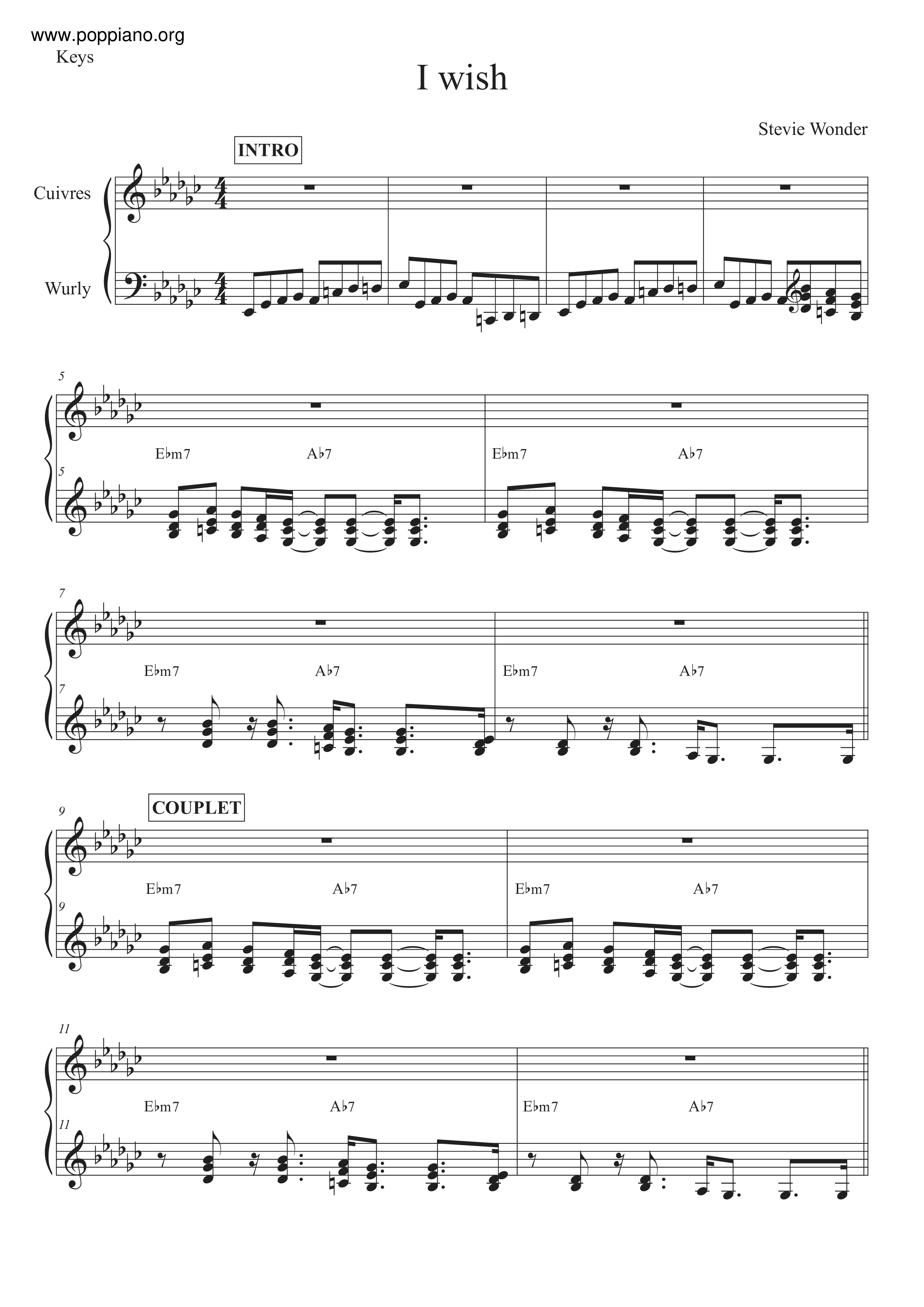 Stevie Wonder-I Wish Sheet Music pdf, - Free Score Download ★
