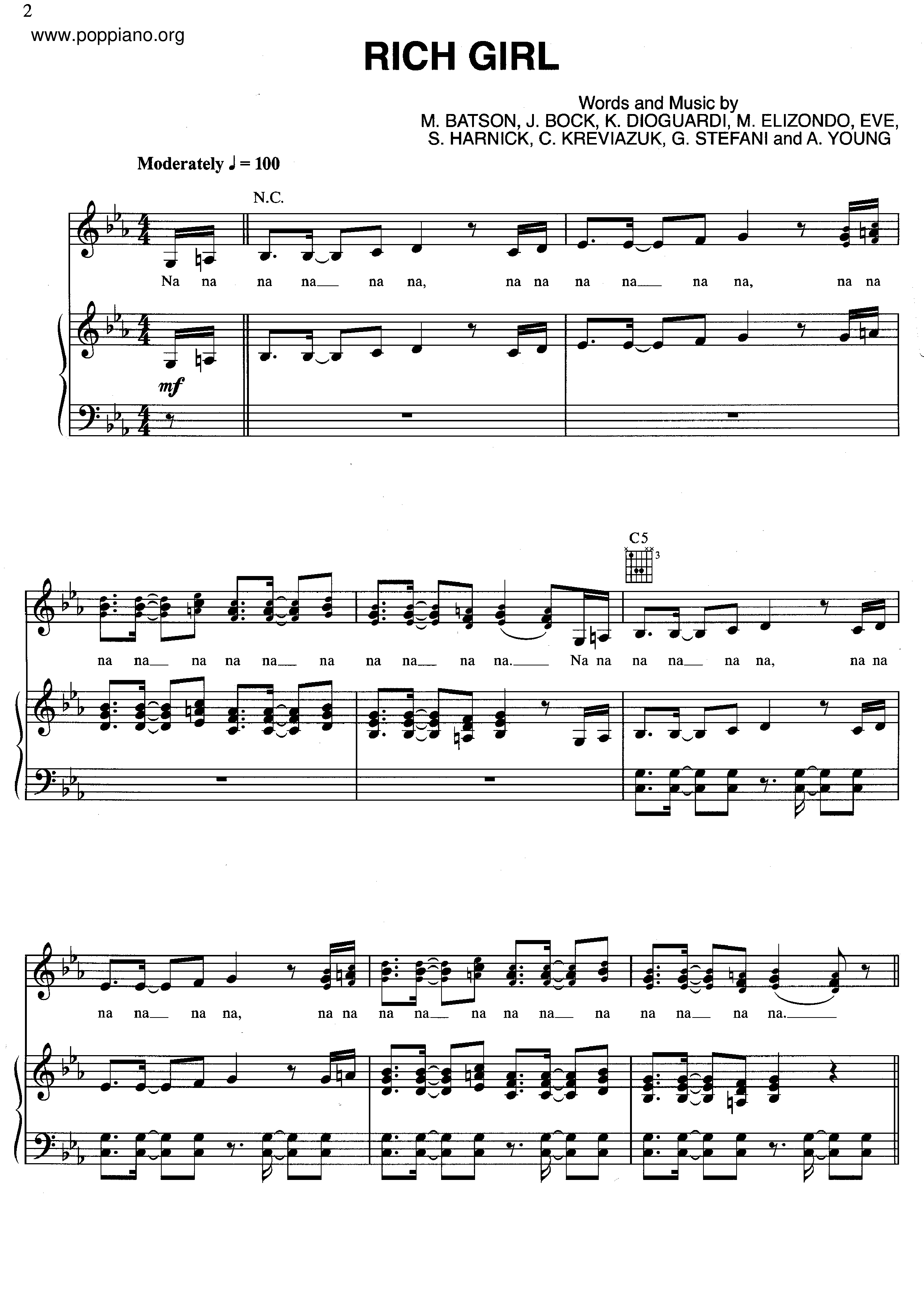 Gwen Stefani-Rich Girl Sheet Music pdf, - Free Score Download ★