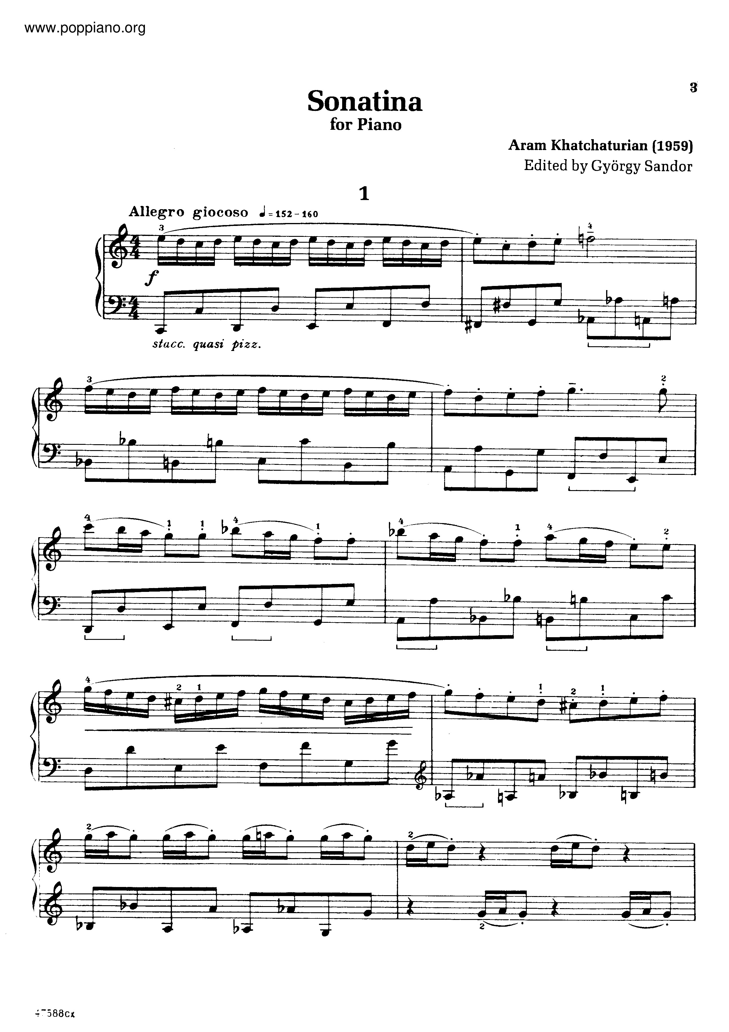 Aram Khachaturian-Sonatina In C Major For Piano Sheet Music pdf, - Free ...