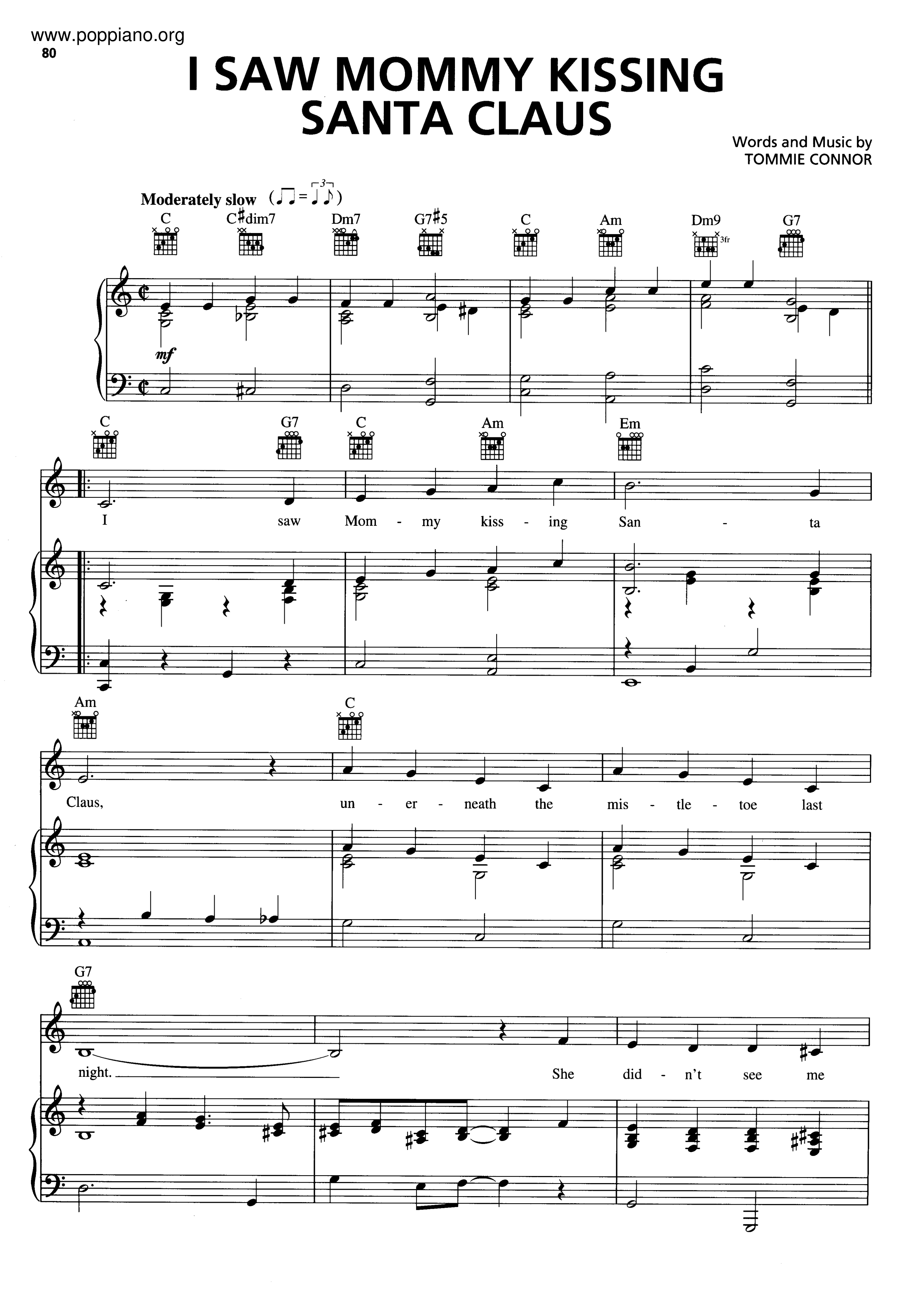 Christmas-I Saw Mommy Kissing Santa Claus Sheet Music pdf, - Free Score ...