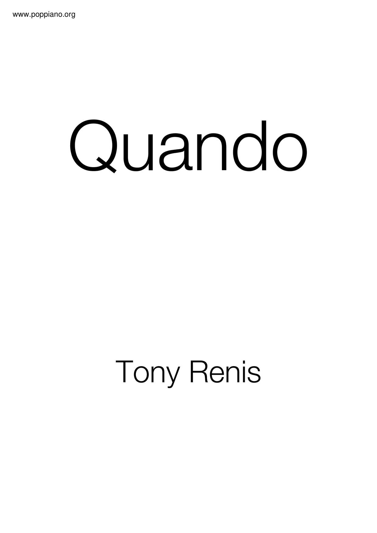 Tony Renis-Quando Quando Quando Sheet Music pdf, - Free Score Download ★