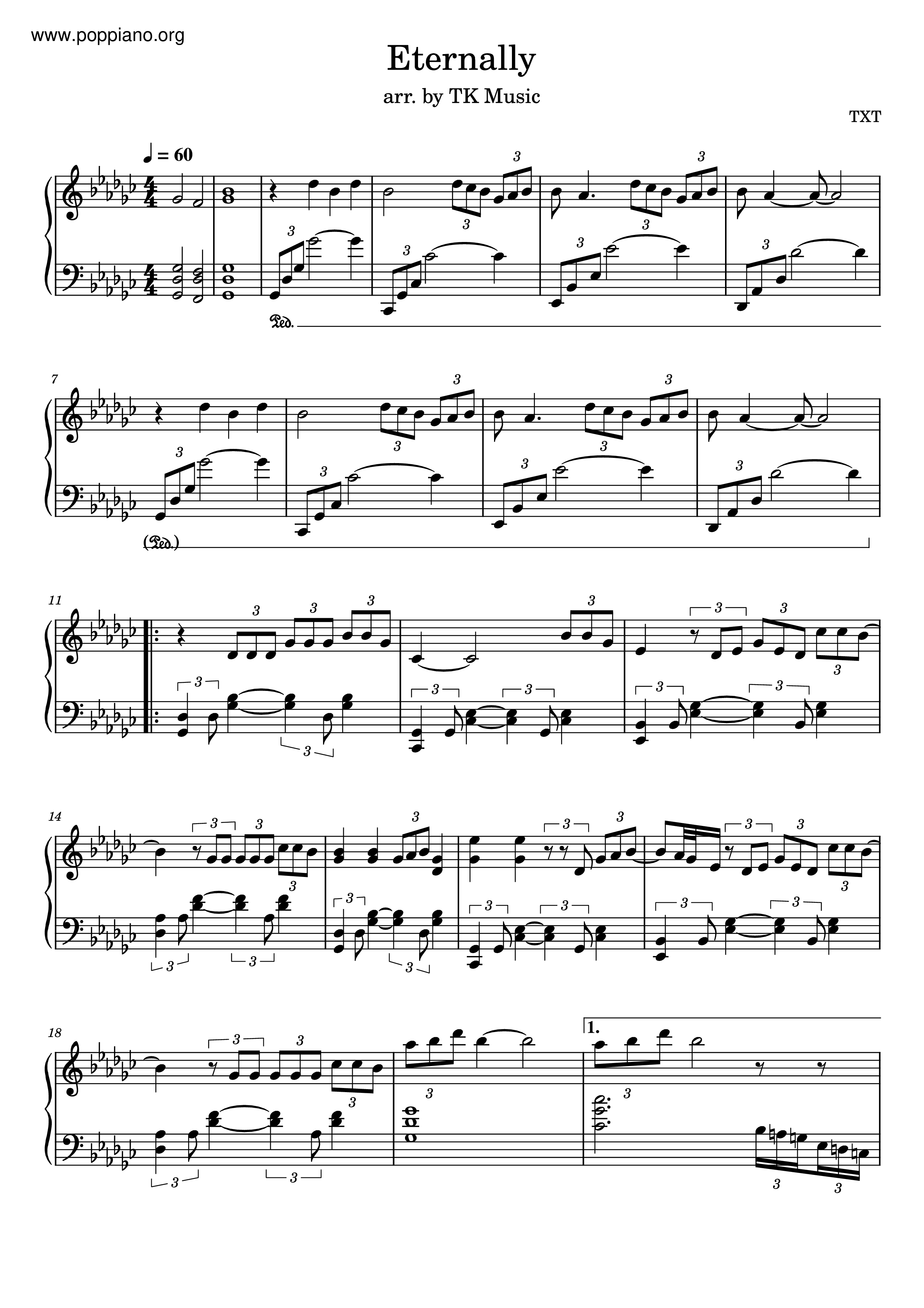 TXT-Eternally Sheet Music pdf, (トゥモローバイトゥギャザー) - Free Score Download ★