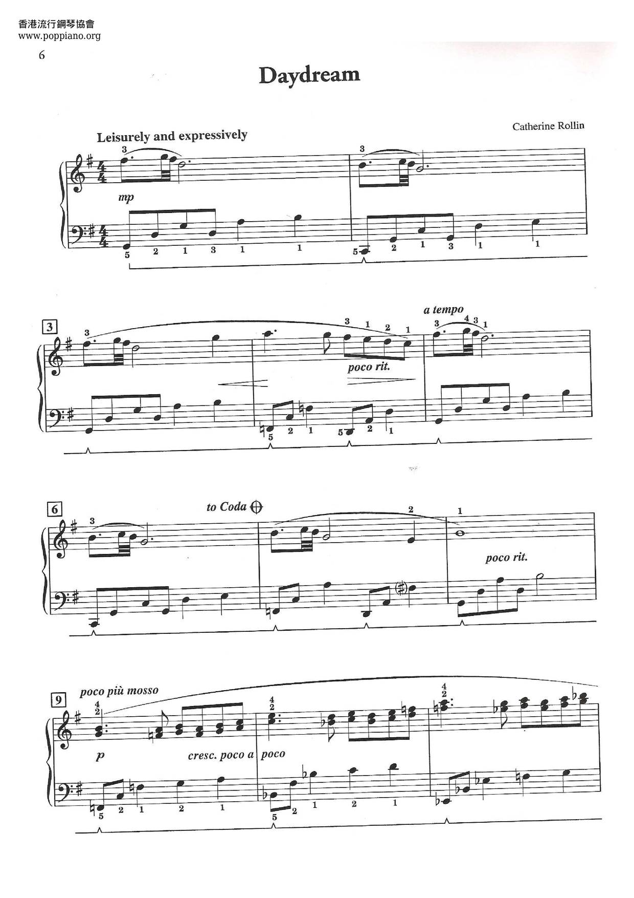 Catherine Rollin-Daydream Sheet Music pdf, - Free Score Download ★
