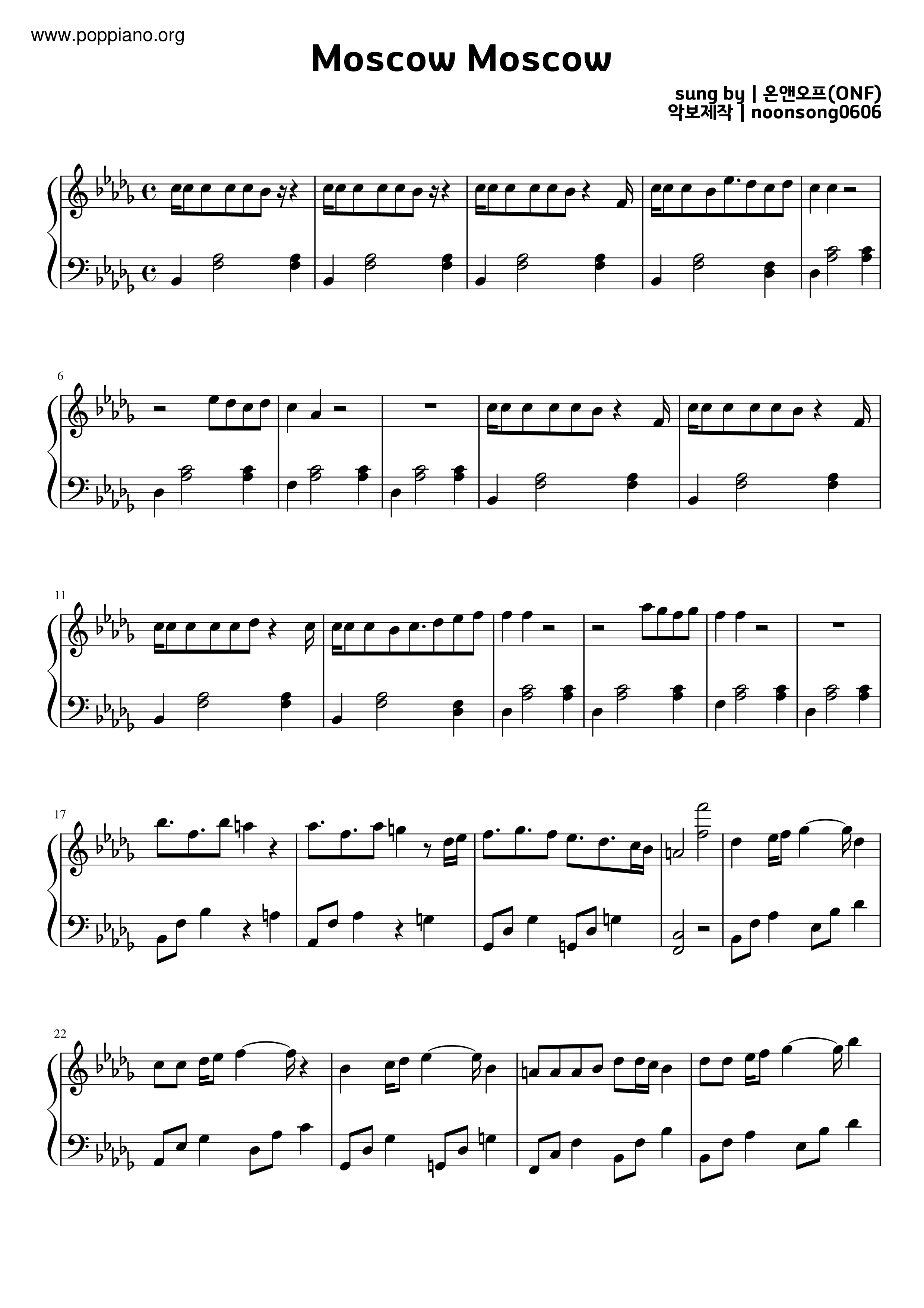 ONF-Moscow Moscow Sheet Music pdf, - Free Score Download ★