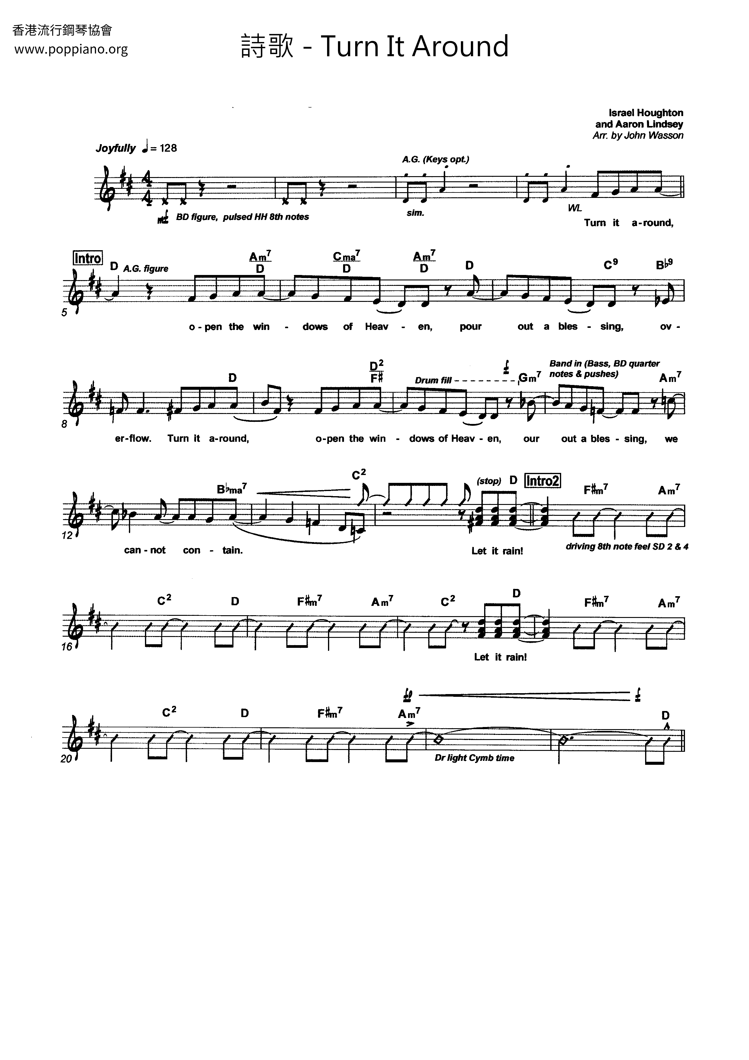 Hymn-Turn It Around Sheet Music pdf, - Free Score Download ★