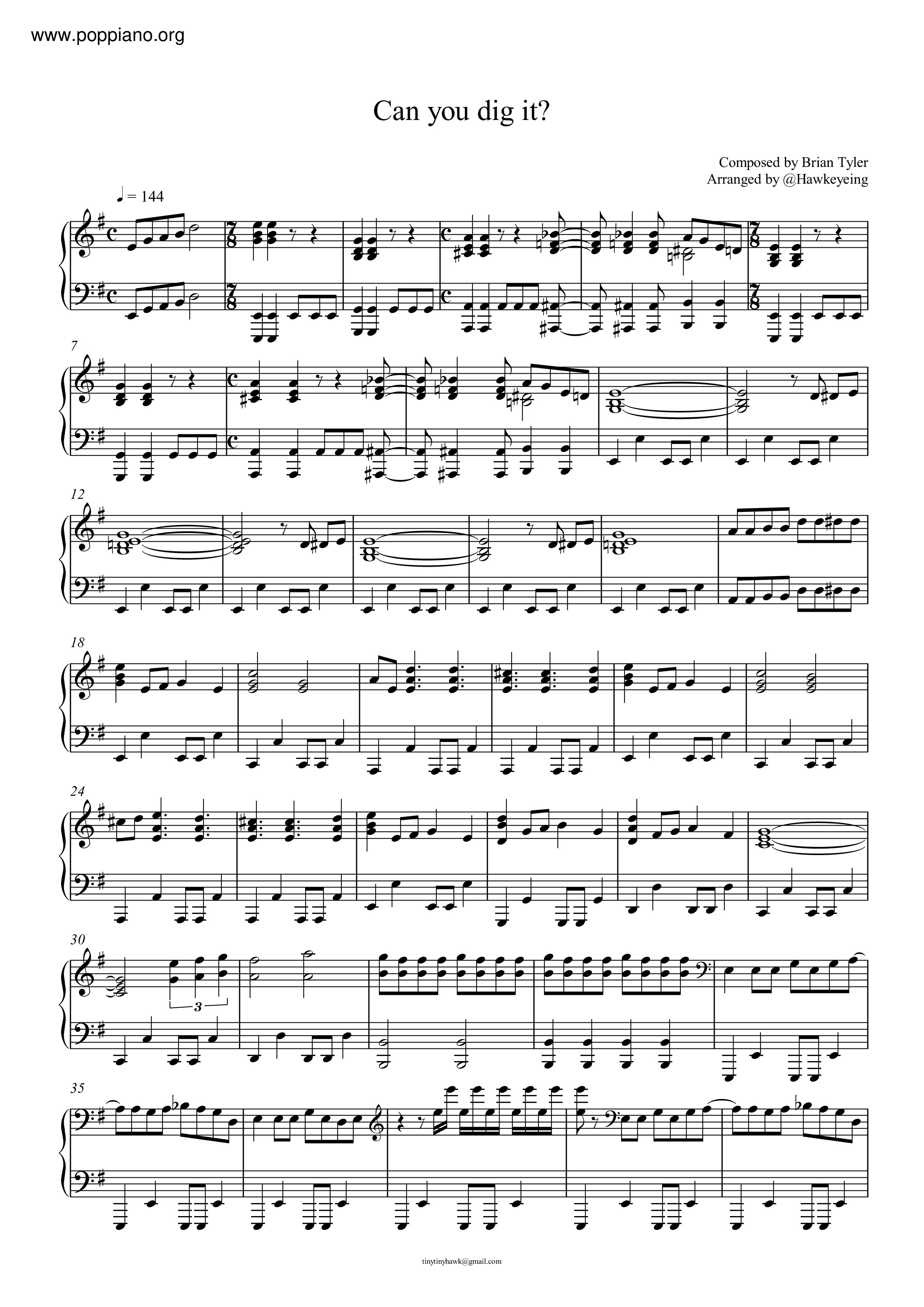 Brian Tyler-Iron Man 3 - Can You Dig It Sheet Music pdf, - Free Score ...