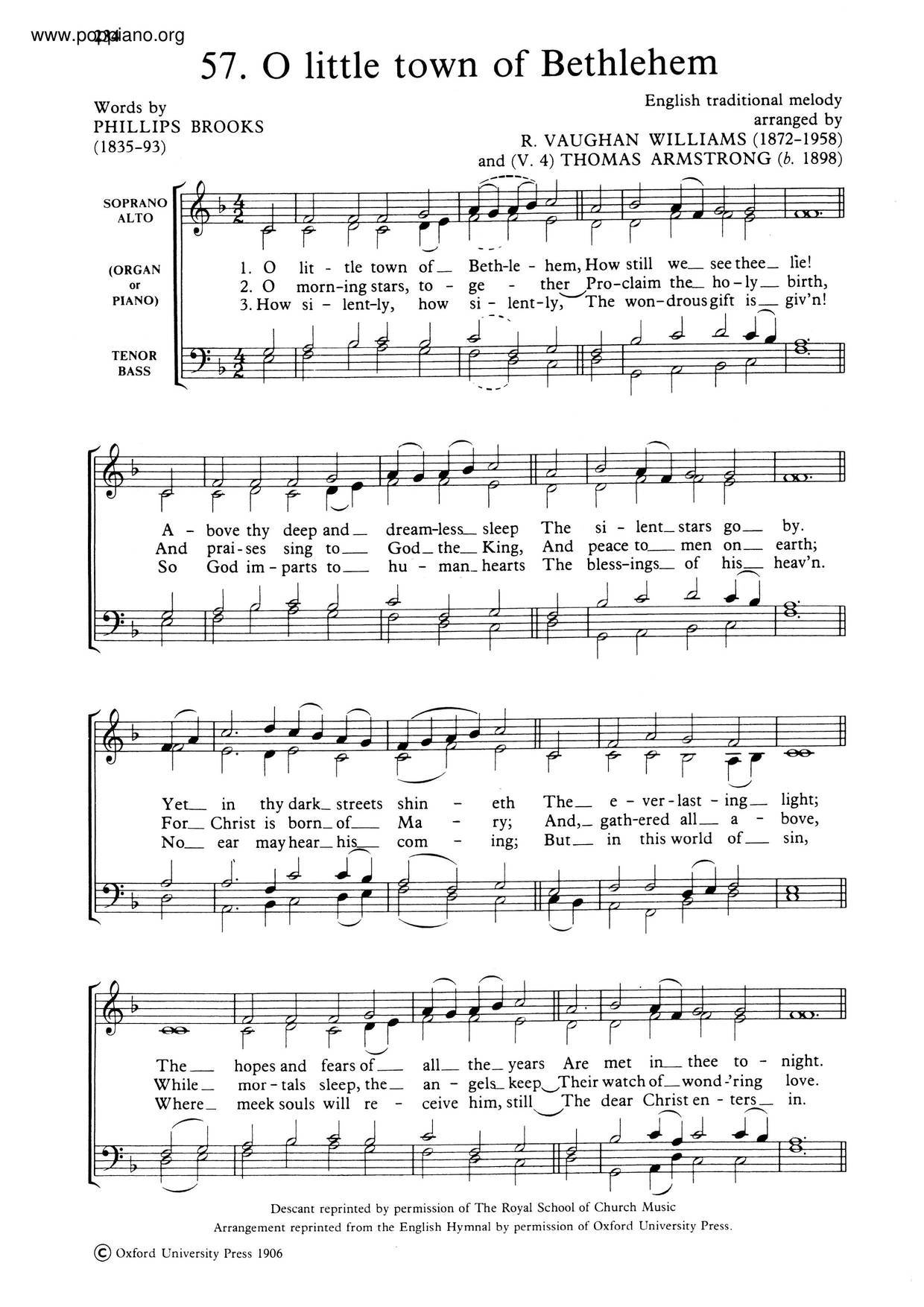 Christmas-O Little Town Of Bethlehem 琴譜pdf-香港流行鋼琴協會琴譜下載 ★