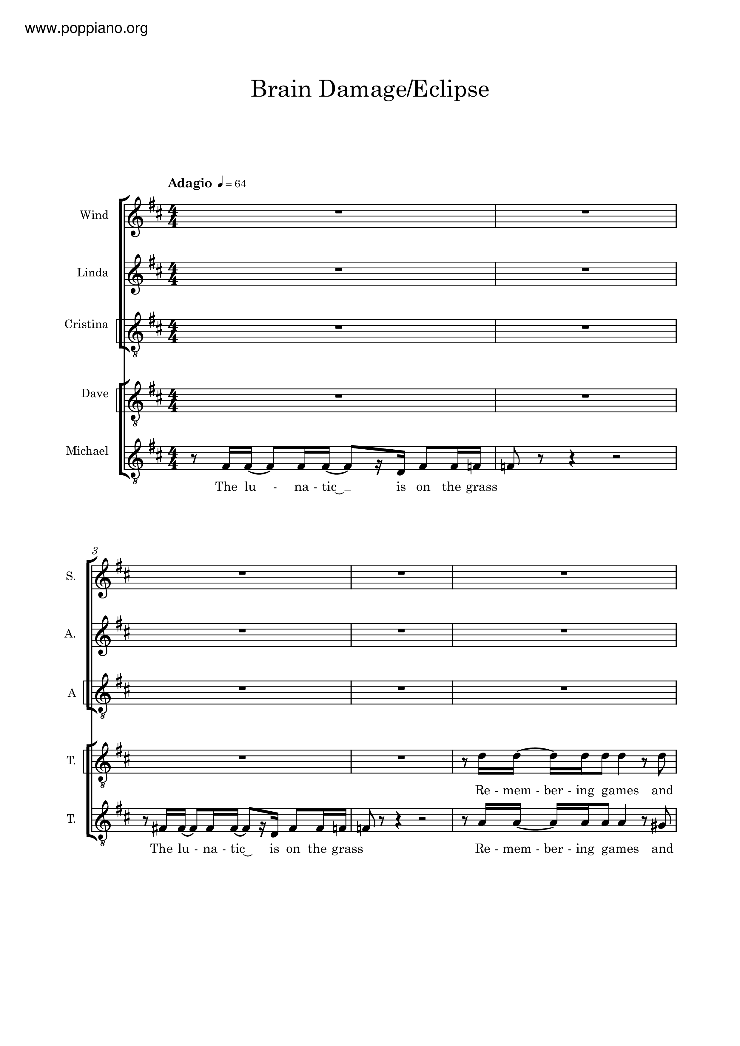 Pink Floyd-Brain Damage Sheet Music pdf, - Free Score Download ★