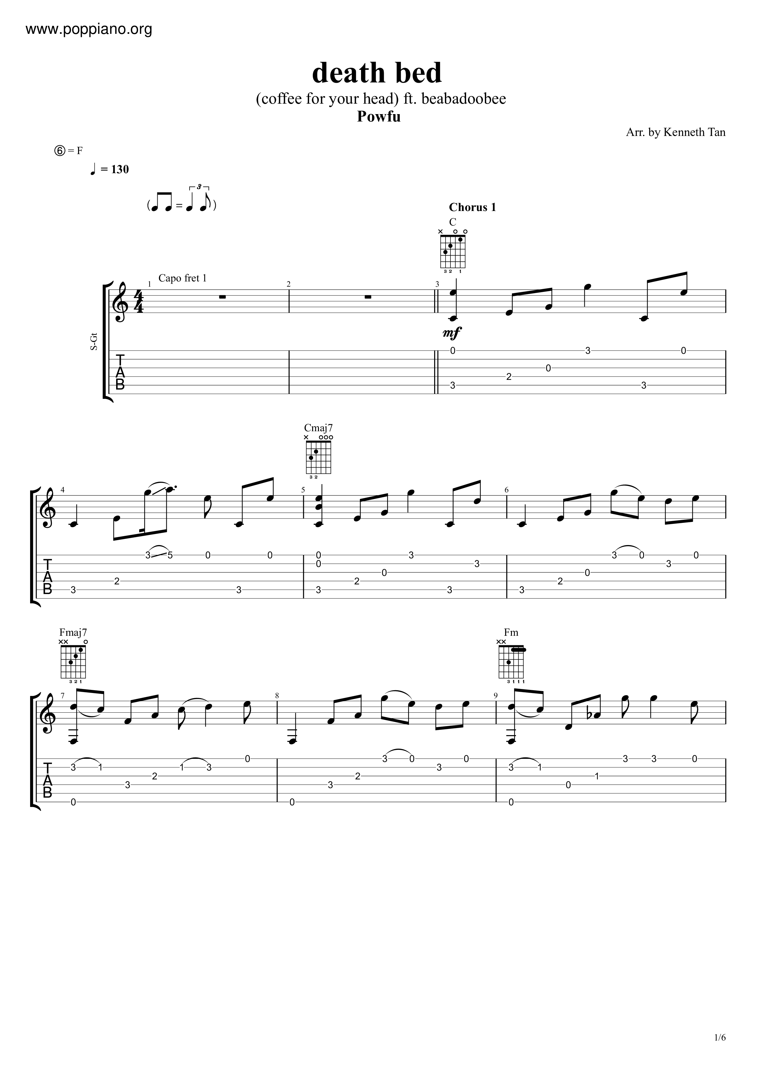 Powfu-Death Bed Violin Score pdf, - Free Score Download ★