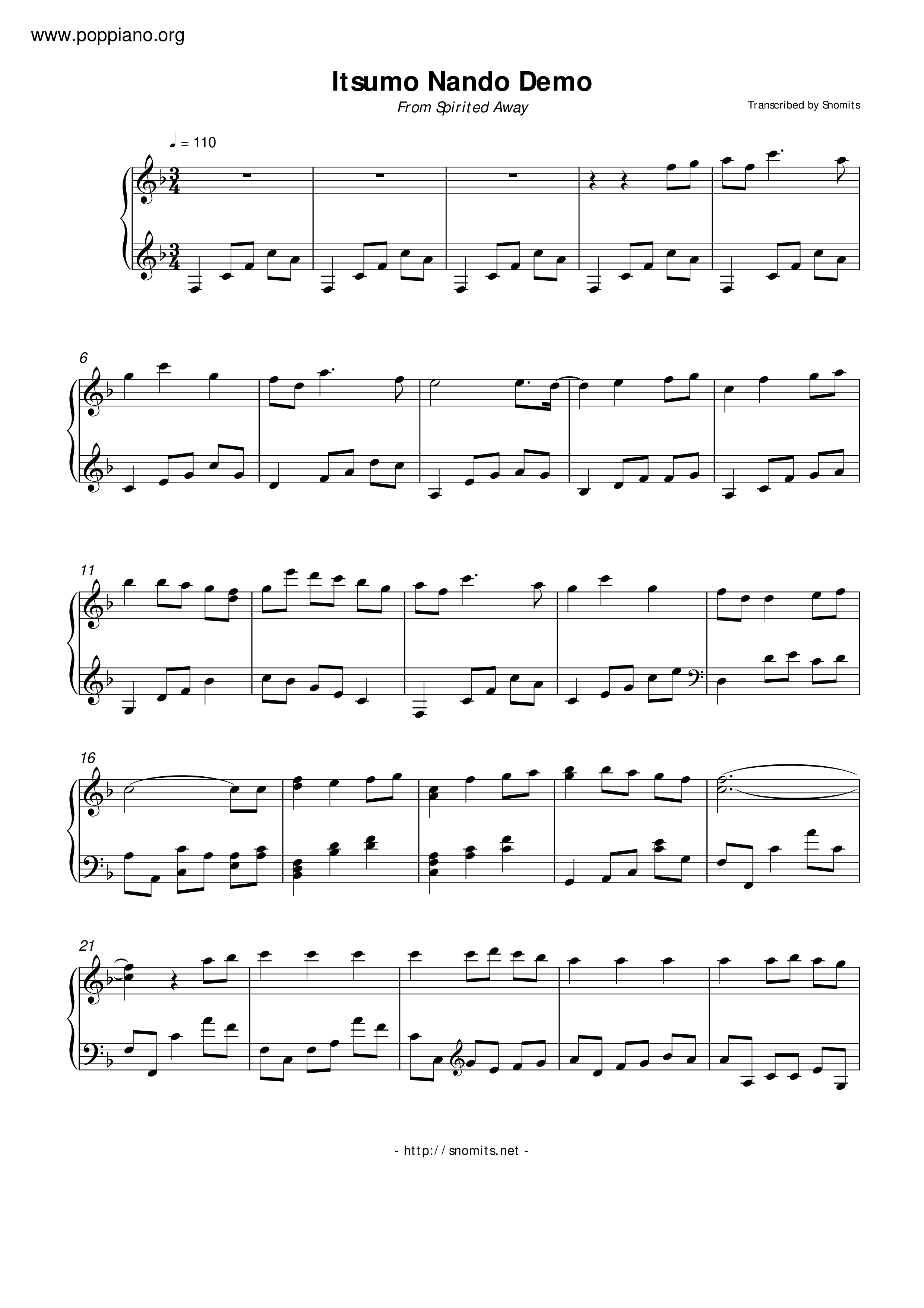 Itsumo Nando Demo- PDF琴譜免費下載 | 香港流行鋼琴協會 ★