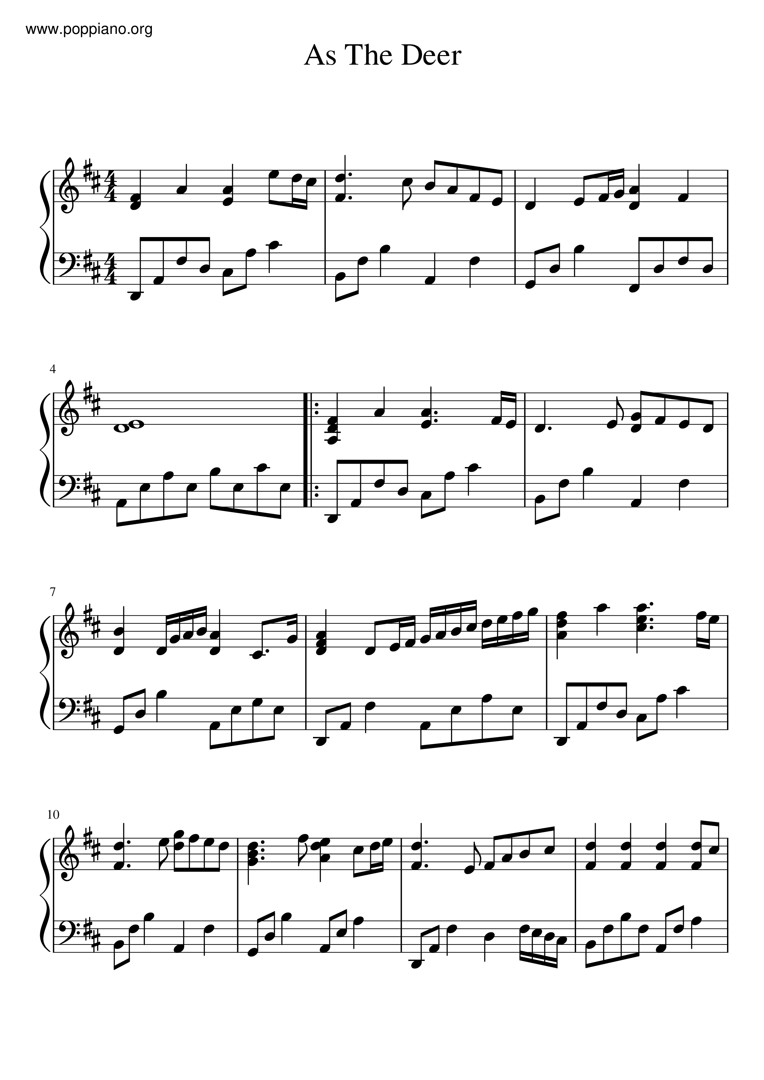 As The Deer | Sheet Music | Piano Score Free PDF Download | HK Pop ...