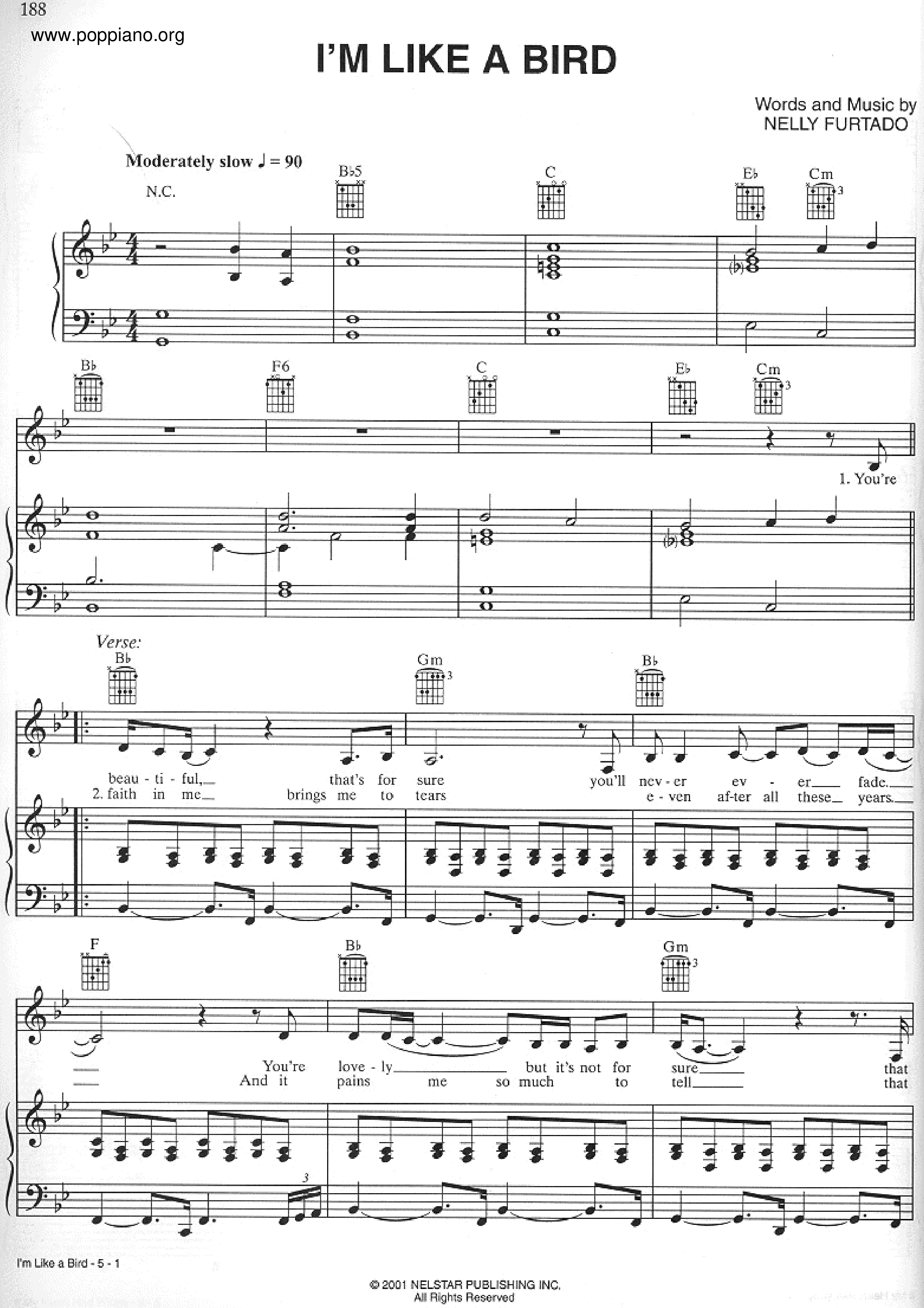 Nelly Furtado I m Like A Bird Sheet Music Pdf Free Score Download nelly-furtado-i-m-like-a-bird-sheet-music-pdf-free-score-download