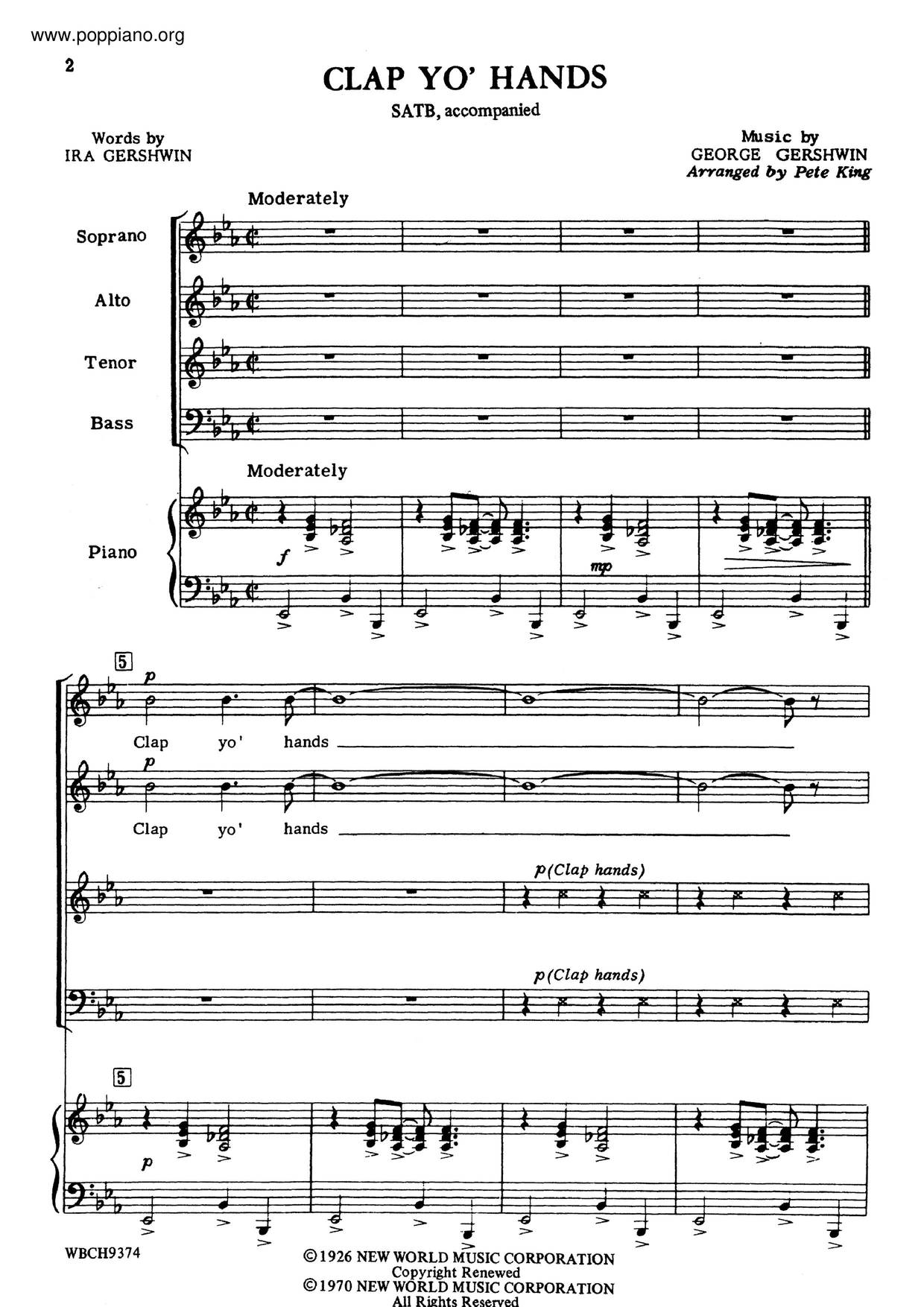 George Gershwin-Clap Yo' Hands Sheet Music pdf, - Free Score Download ★