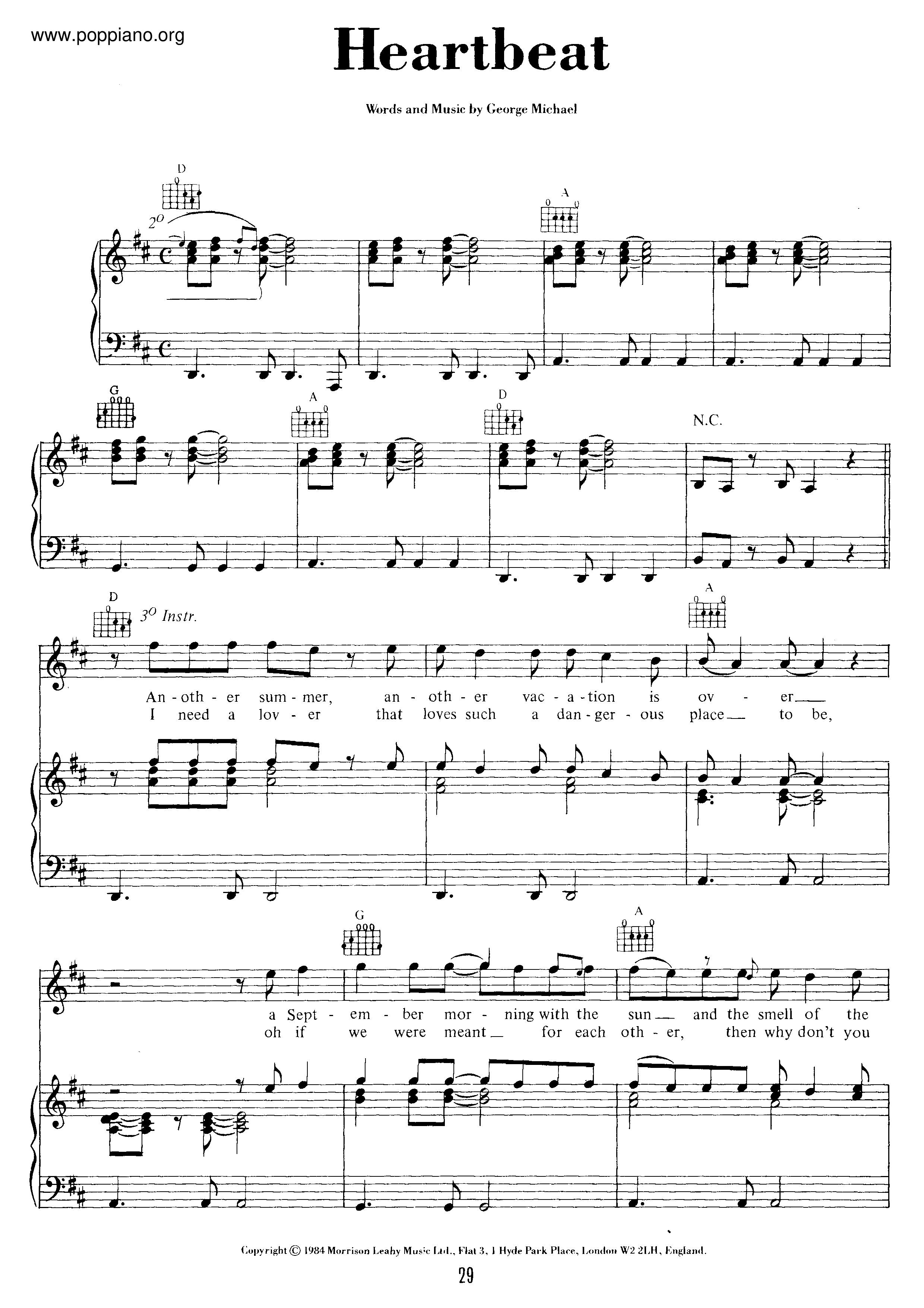 Heartbeat - Sheet Music / Piano Score Free PDF Download - HK Pop Piano ...