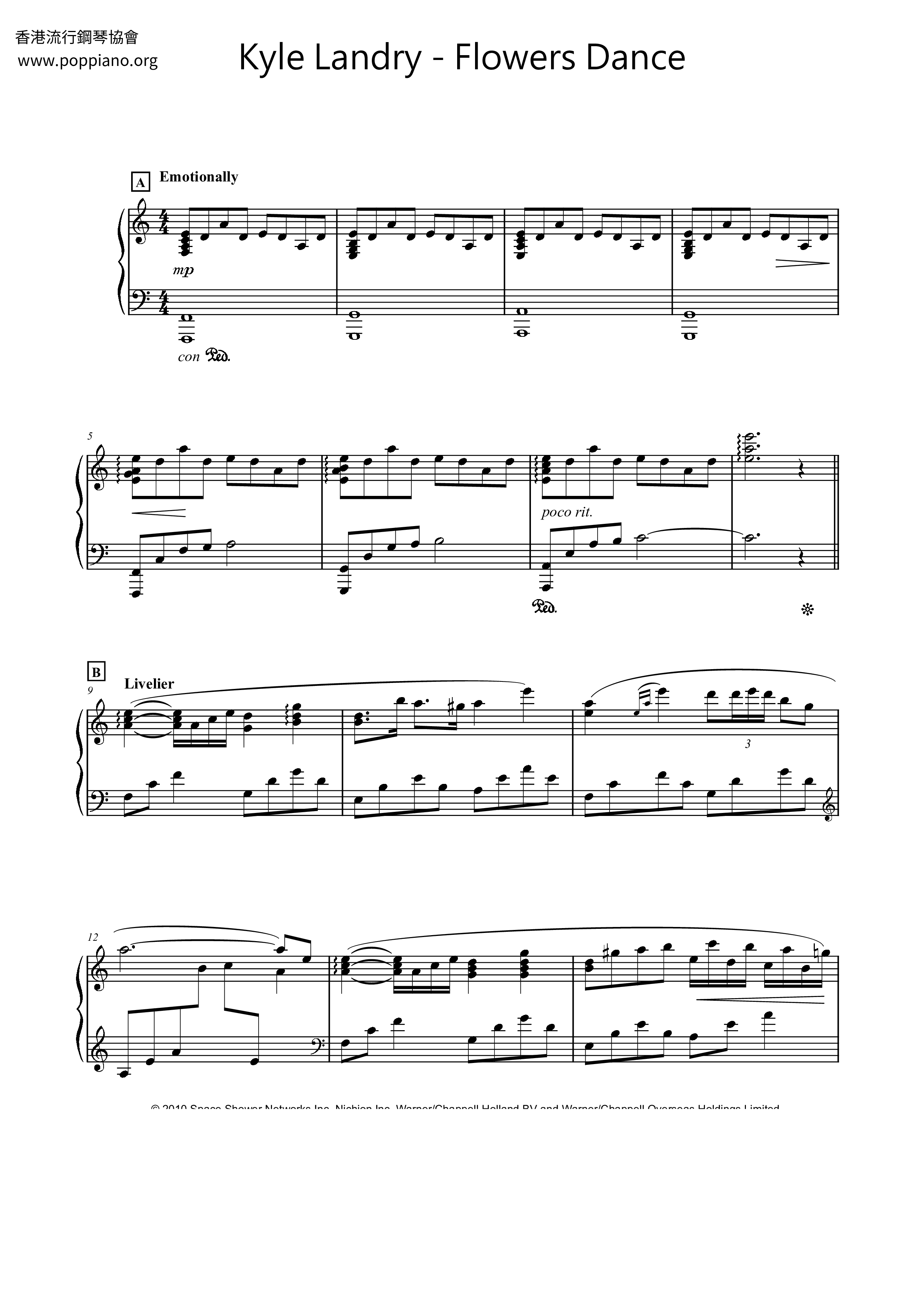 Kyle Landry-Flowers Dance Sheet Music pdf, - Free Score Download ★