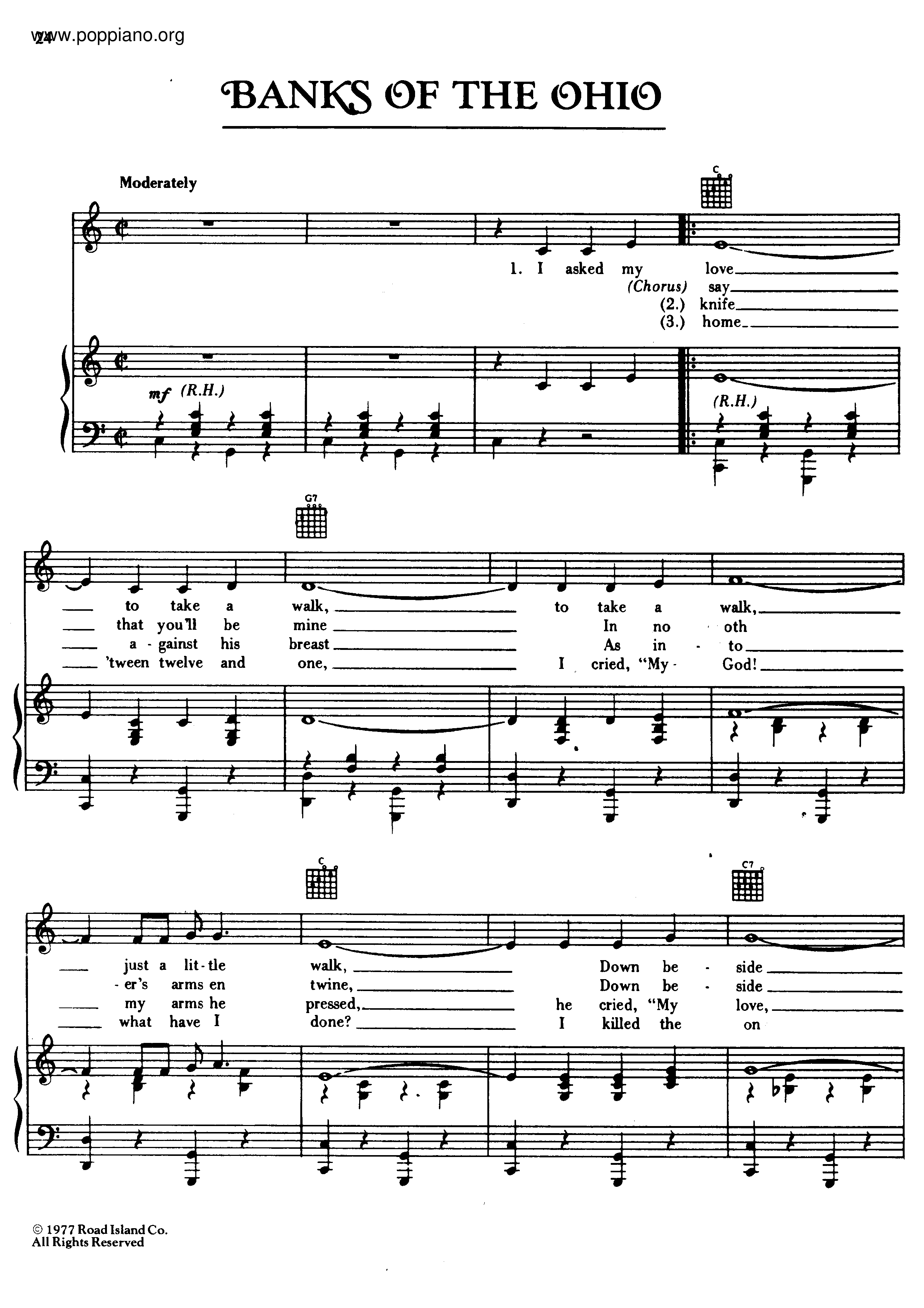 Olivia Newton-John-Banks Of The Ohio Sheet Music pdf, - Free Score ...