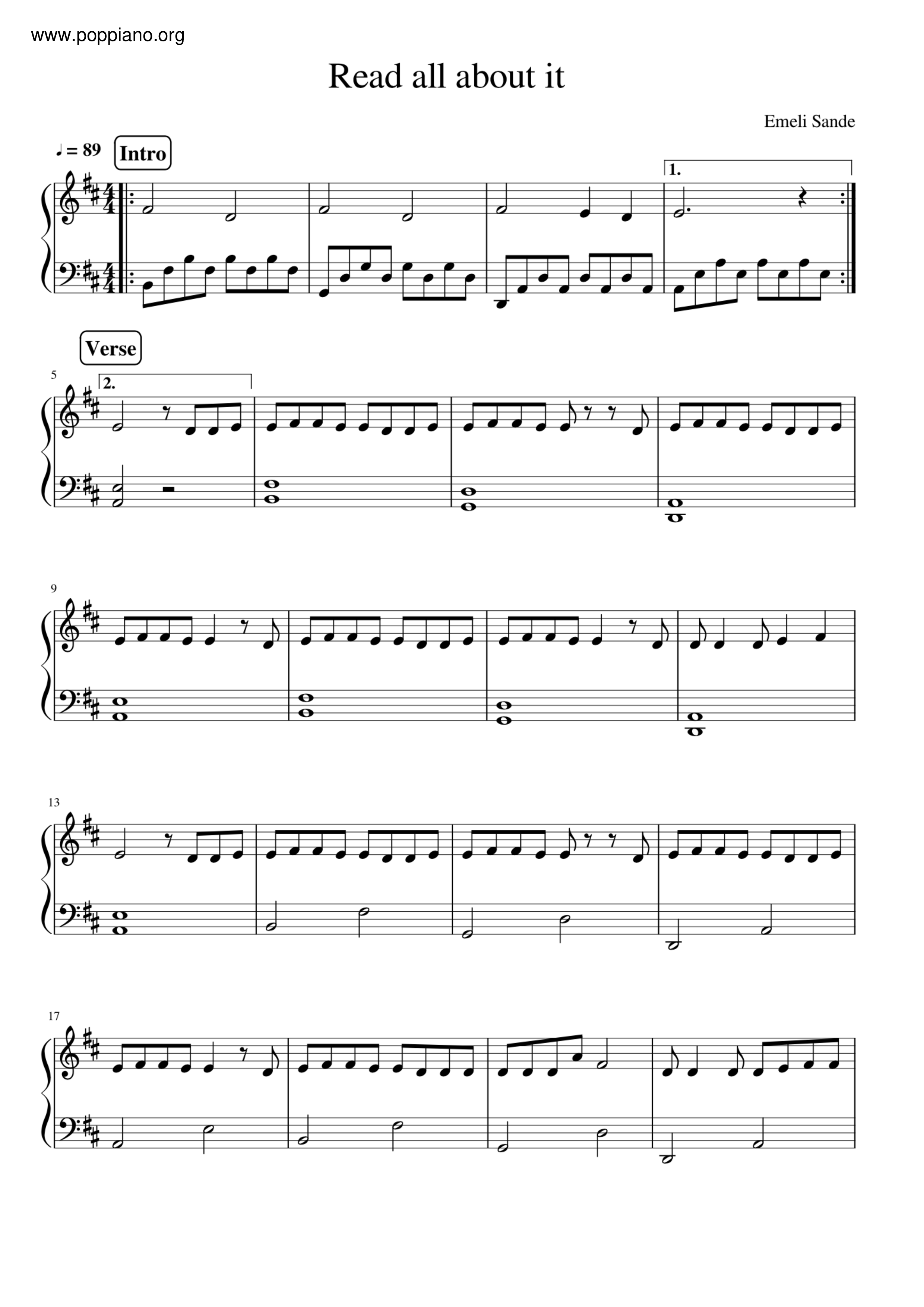Emeli Sande-Read All About It Sheet Music pdf, - Free Score Download ★