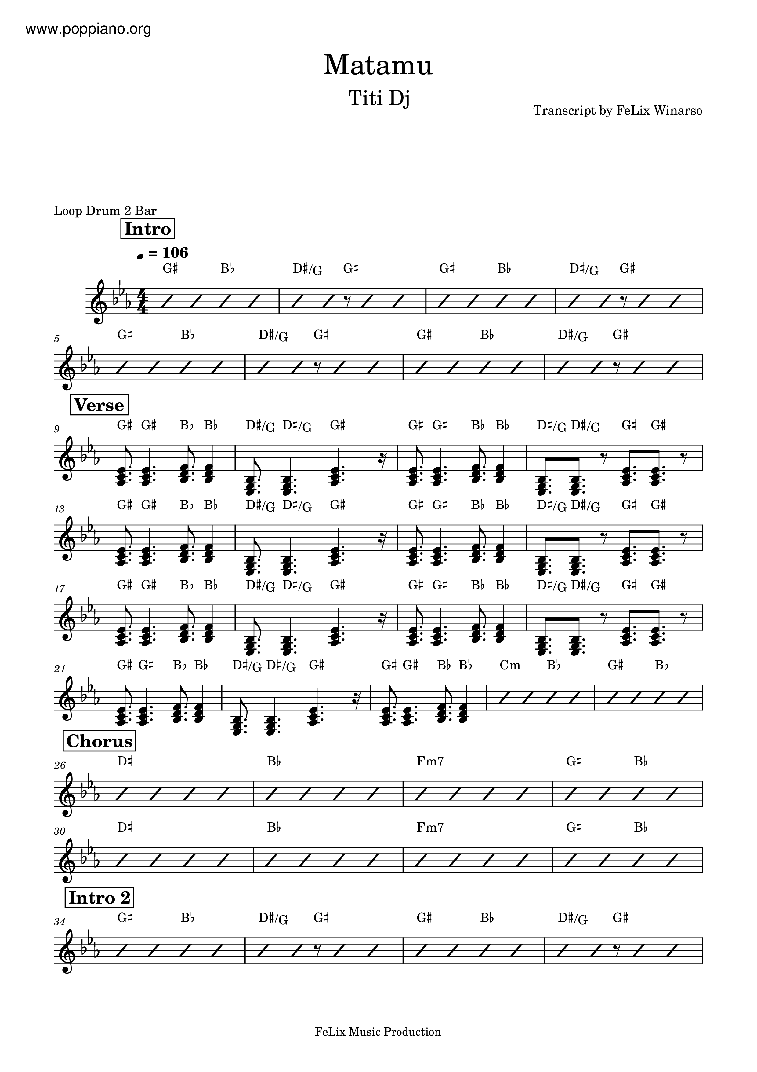 Titi Dj-Matamu Sheet Music pdf, - Free Score Download ★