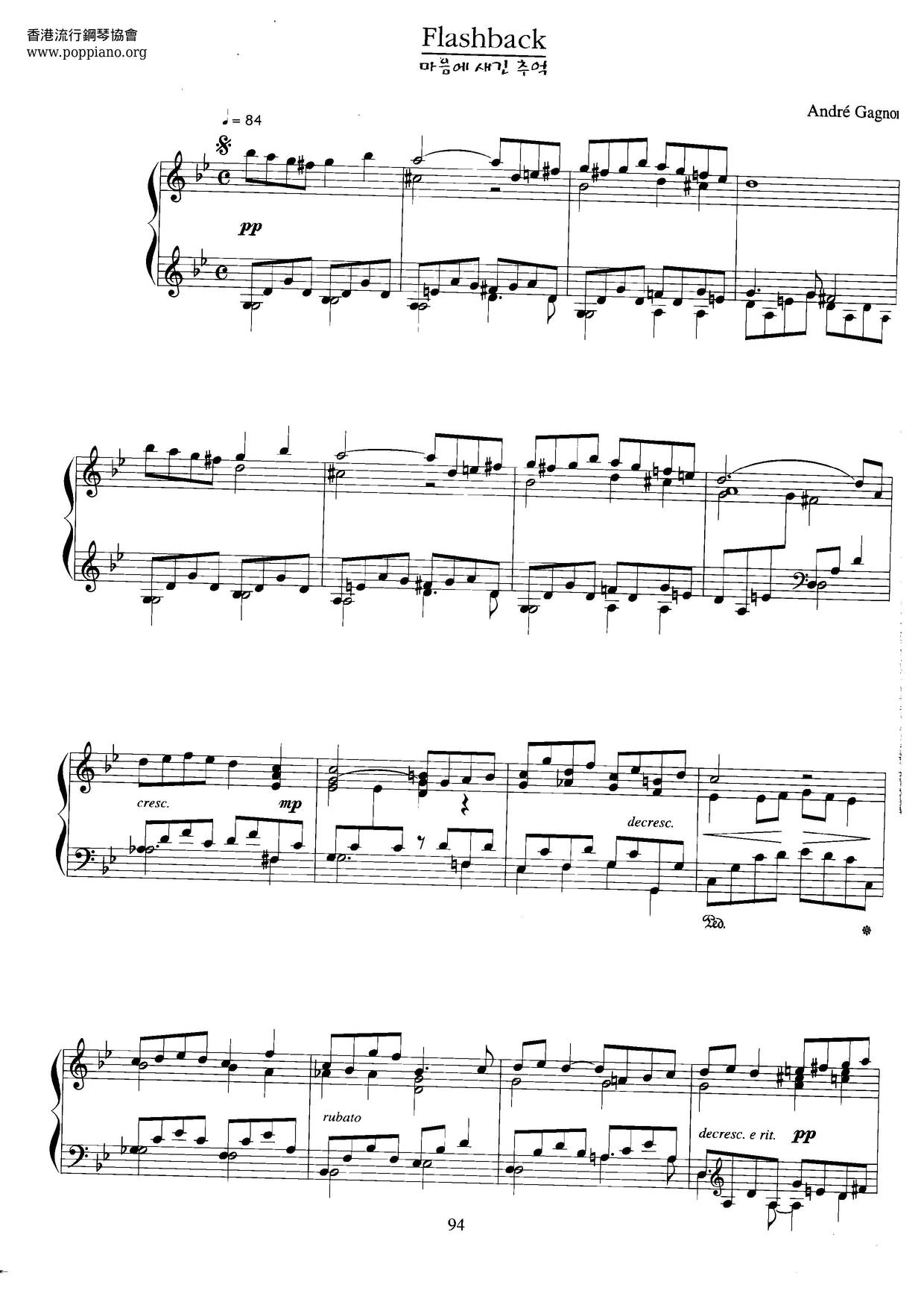 Flashback- PDF琴譜免費下載 - 香港流行鋼琴協會 ★