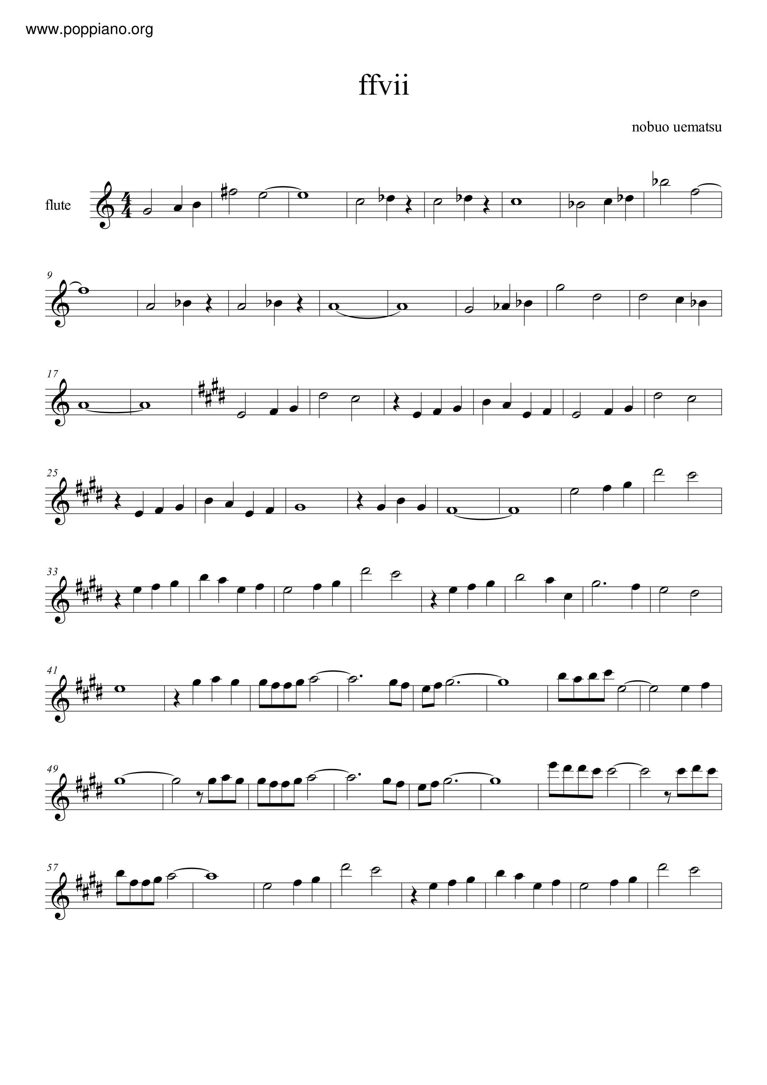 Final Fantasy Vii-Final Fantasy 7 Main Theme Violin Score pdf, - Free ...
