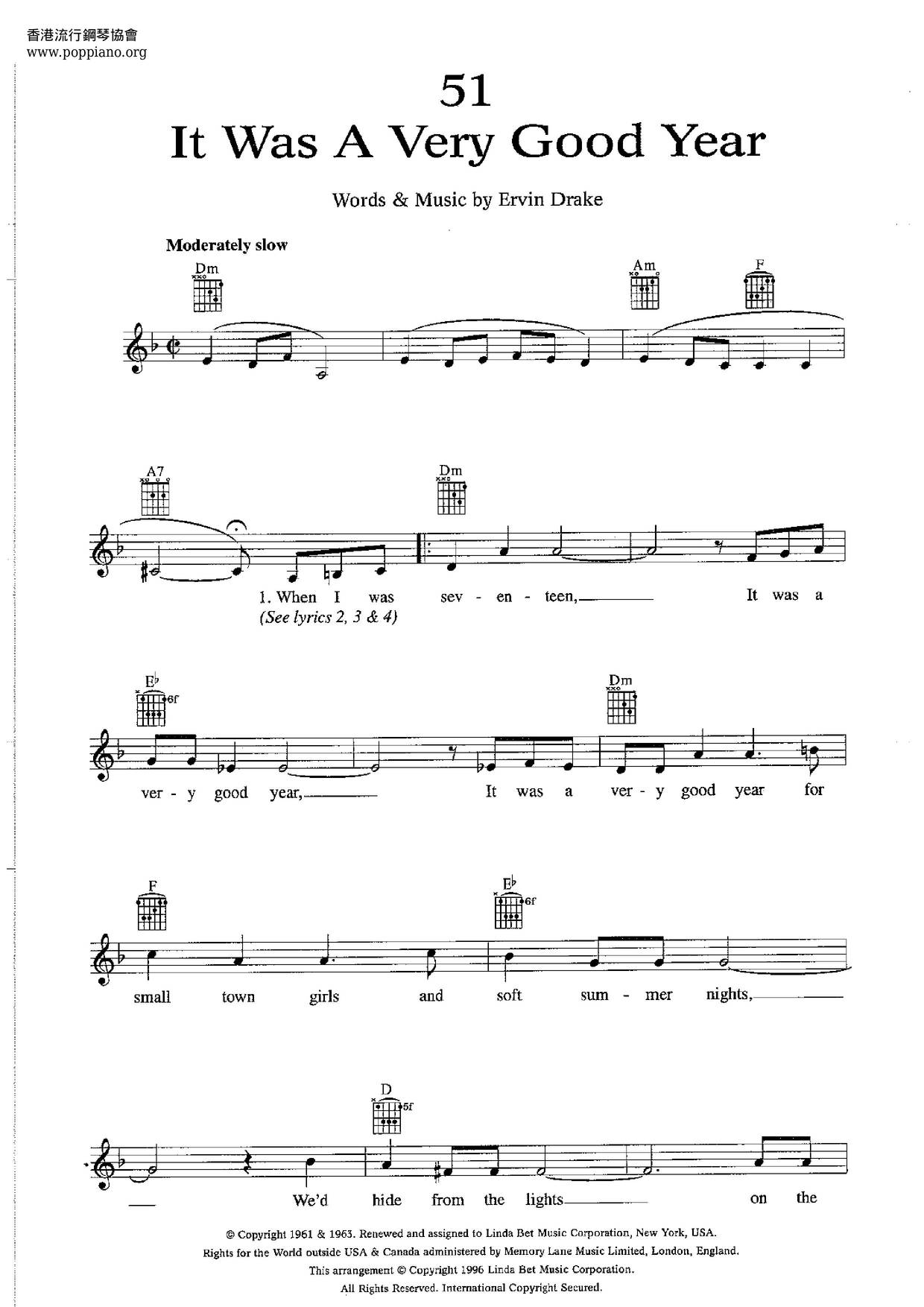 Pretty Good Year Sheet Music at Peggy Bergmann blog