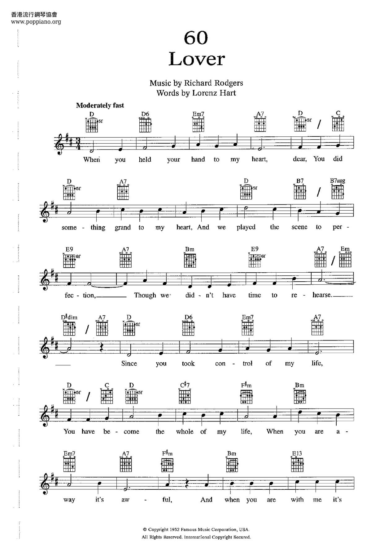 Lover - Sheet Music / Piano Score Free PDF Download - HK Pop Piano ...