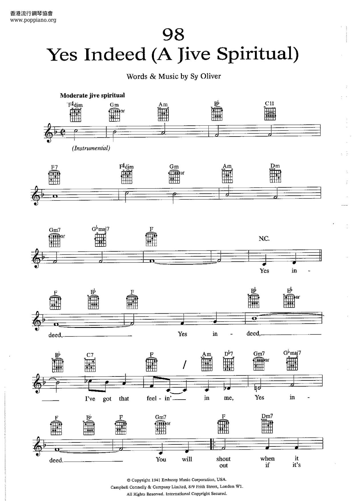 Frank Sinatra-Yes Indeed Sheet Music pdf, - Free Score Download ★