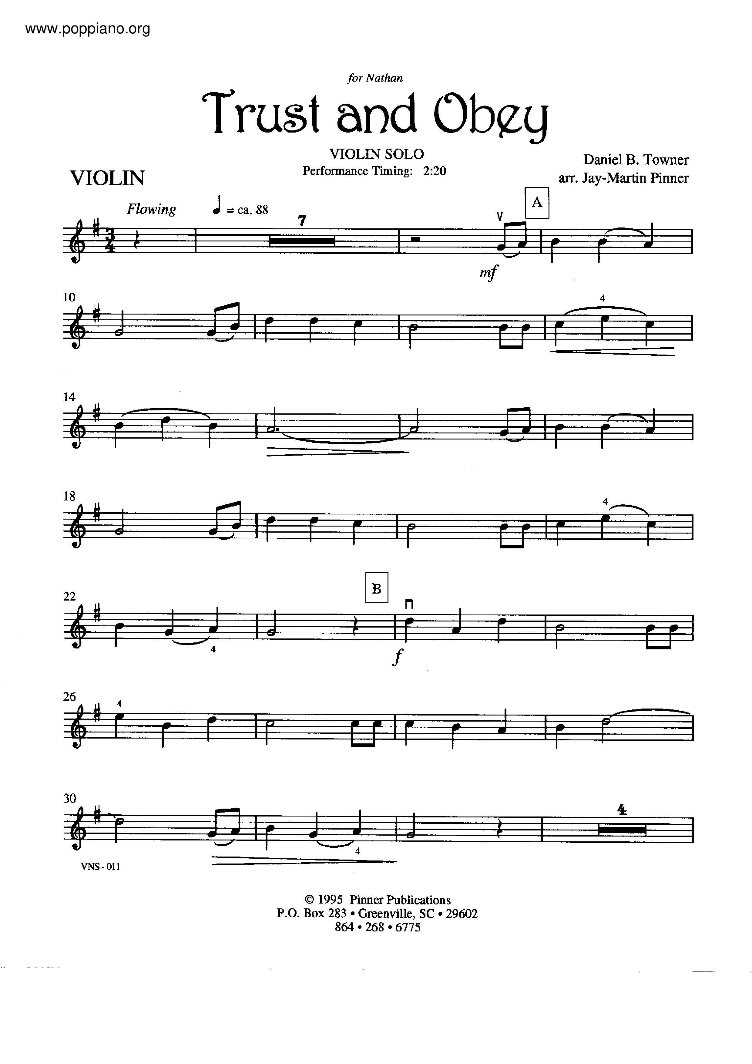 Hymn Trust And Obey Sheet Music Pdf Free Score Download ★