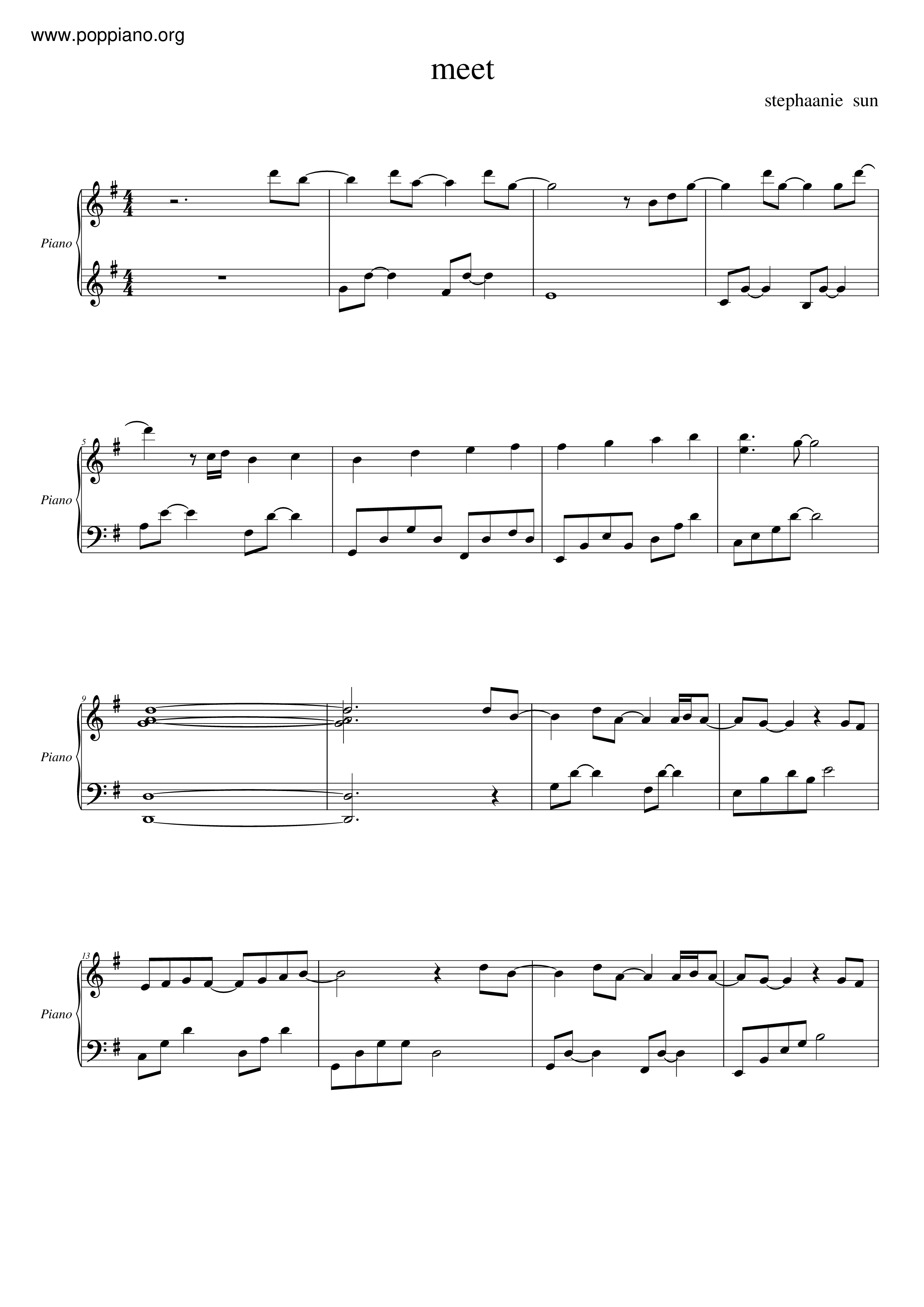 Stefanie Sun-Meet Sheet Music pdf, - Free Score Download ★