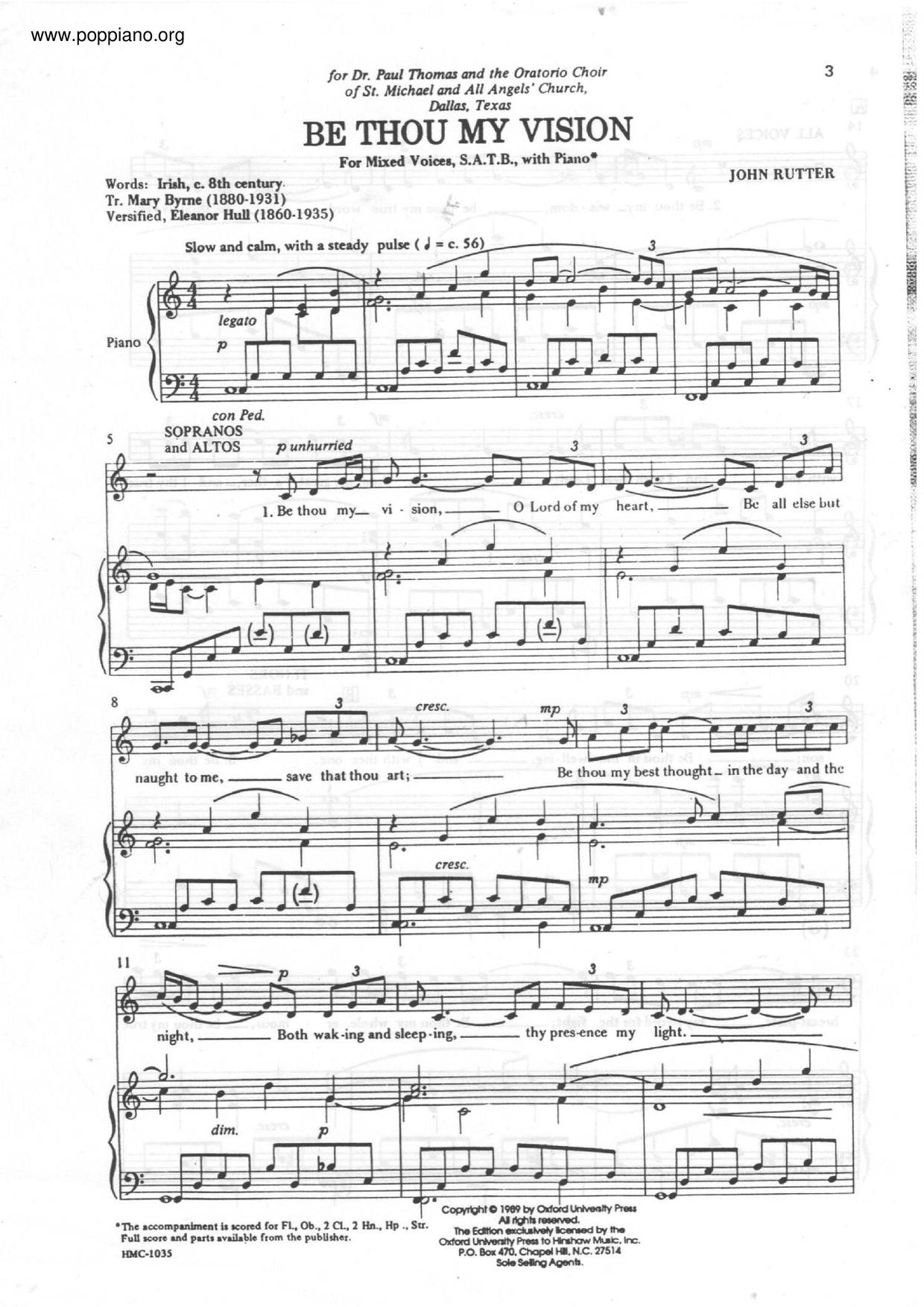 ★ 詩歌-Be Thou My Vision 琴譜pdf-香港流行鋼琴協會琴譜下載 ★