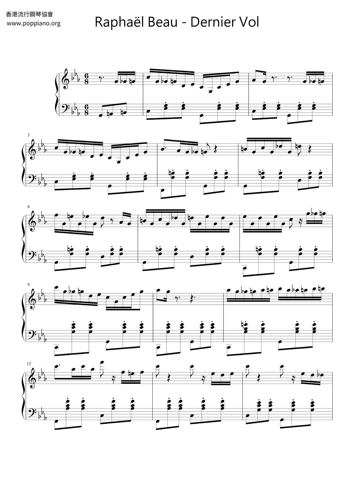 Raphaël Beau-Dernier Vol Sheet Music pdf, - Free Score Download ★