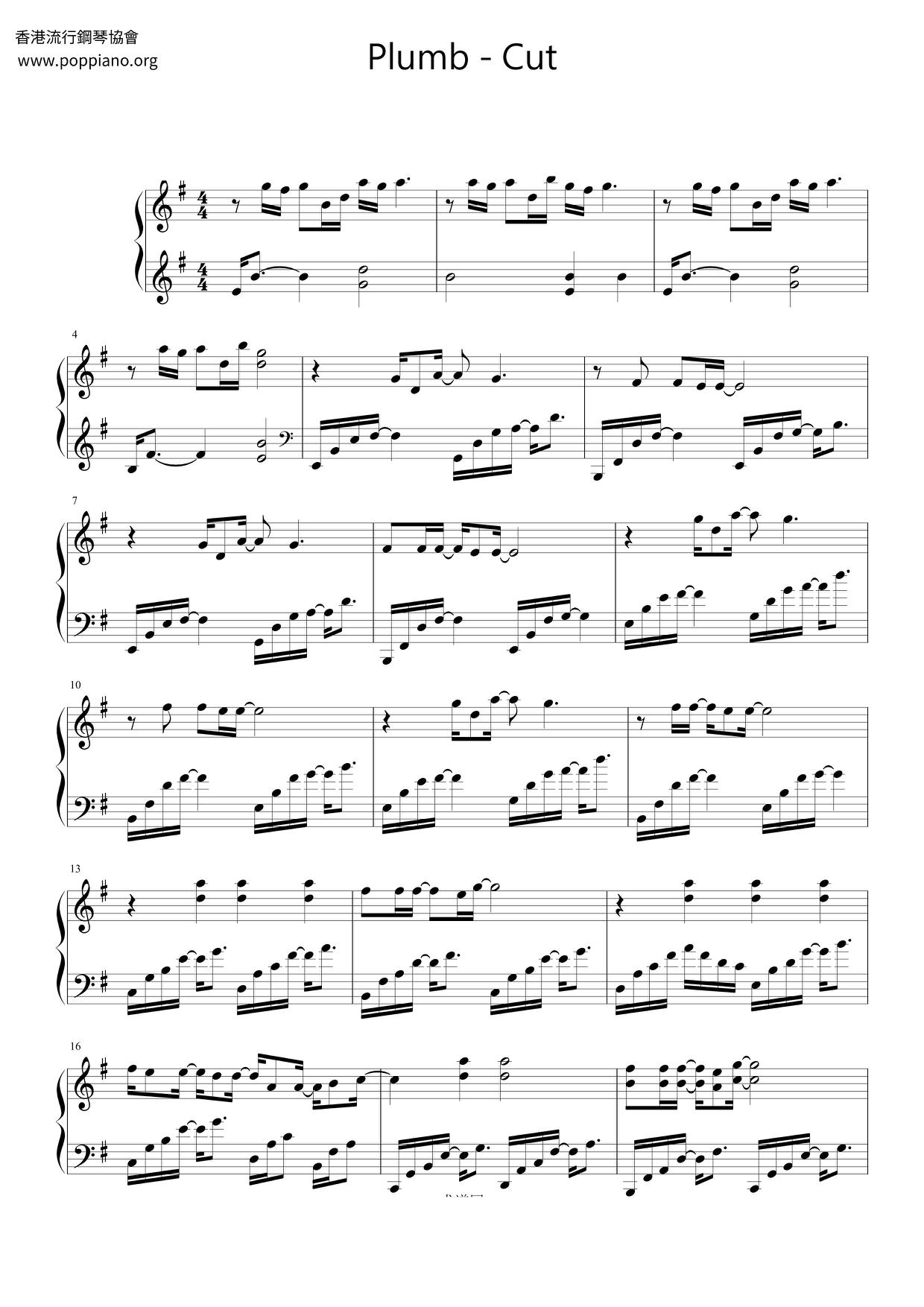 Plumb-Cut 琴谱/五线谱pdf-香港流行钢琴协会琴谱下载 ★
