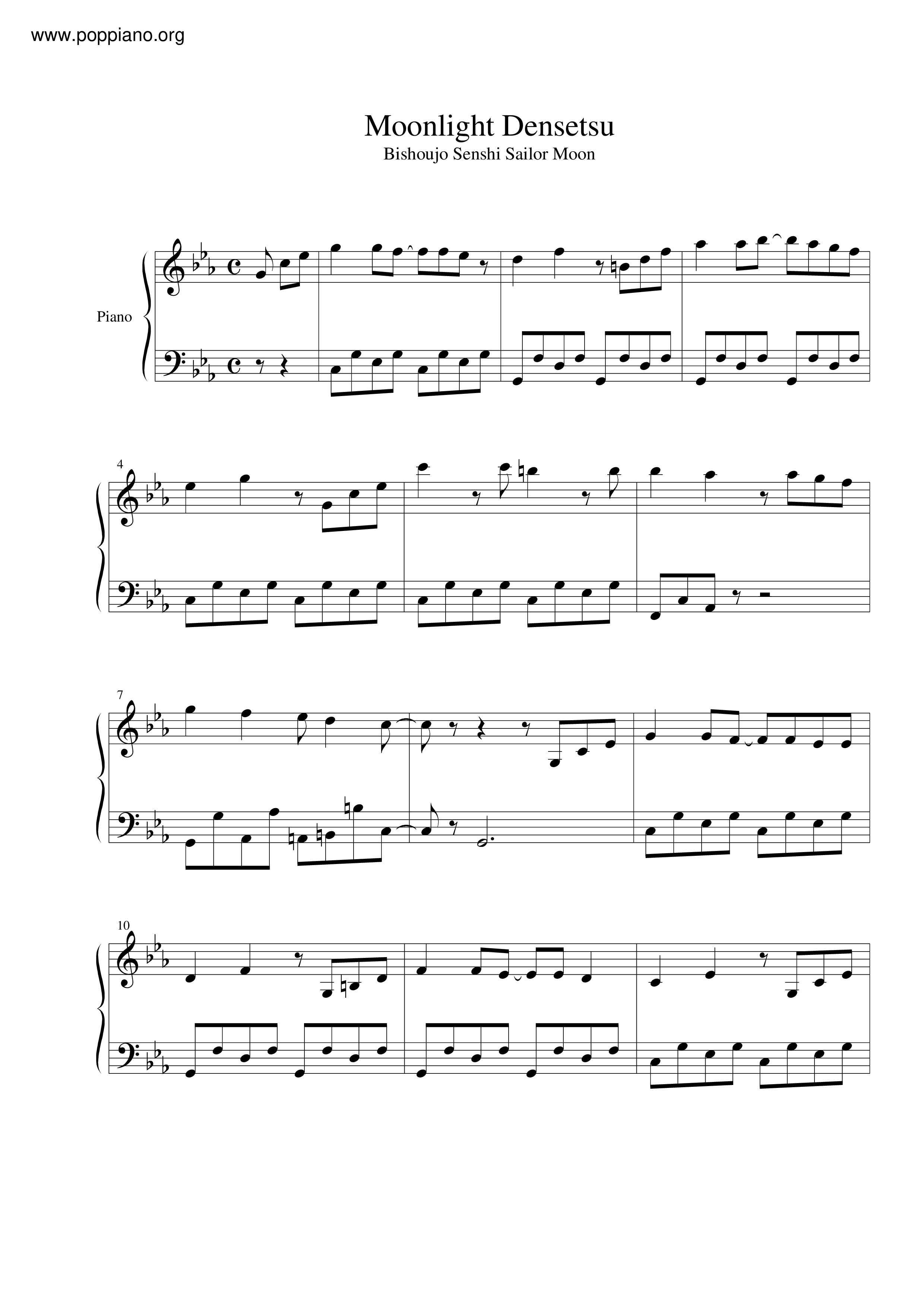 Bishoujo Senshi Sailor Moon-Moonlight Densetsu Sheet Music pdf, - Free ...