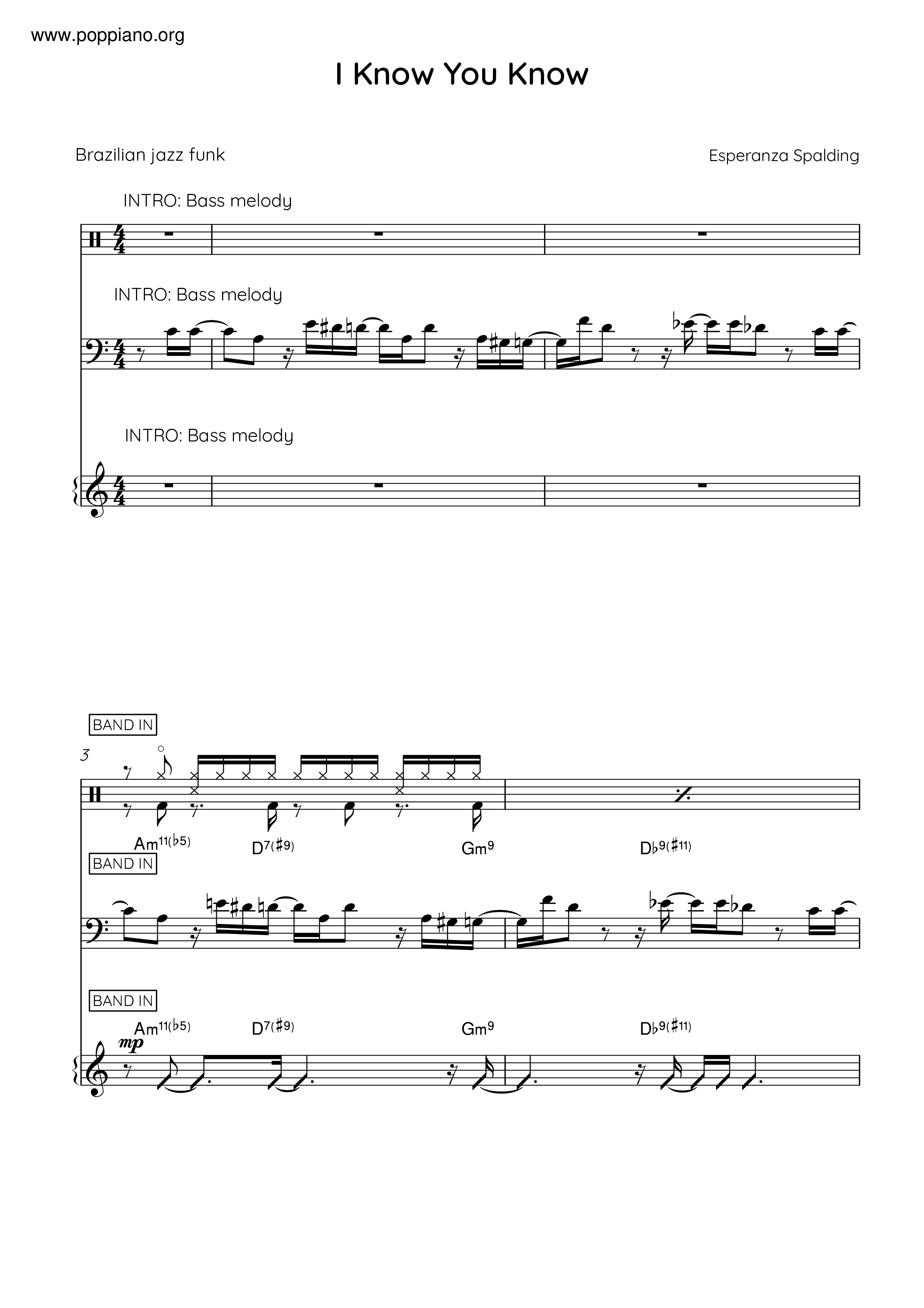 Esperanza Spalding-I Know You Know Sheet Music pdf, - Free Score Download ★