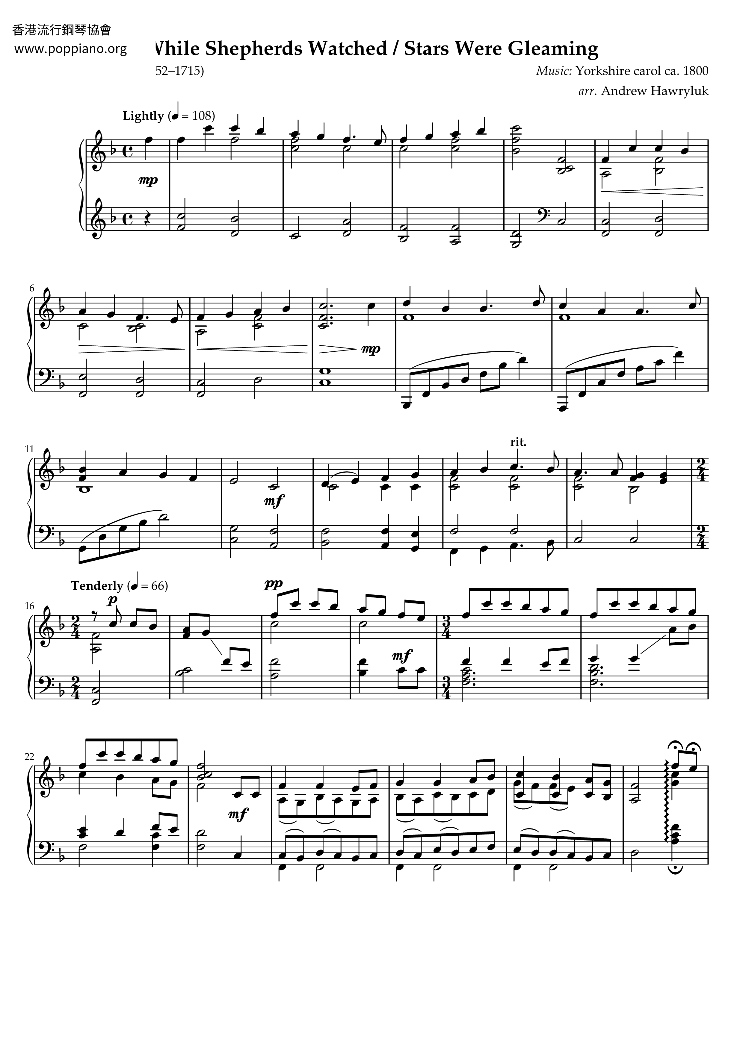 Christmas-While Shepherds Watched / Stars Were Gleaming Sheet Music pdf ...