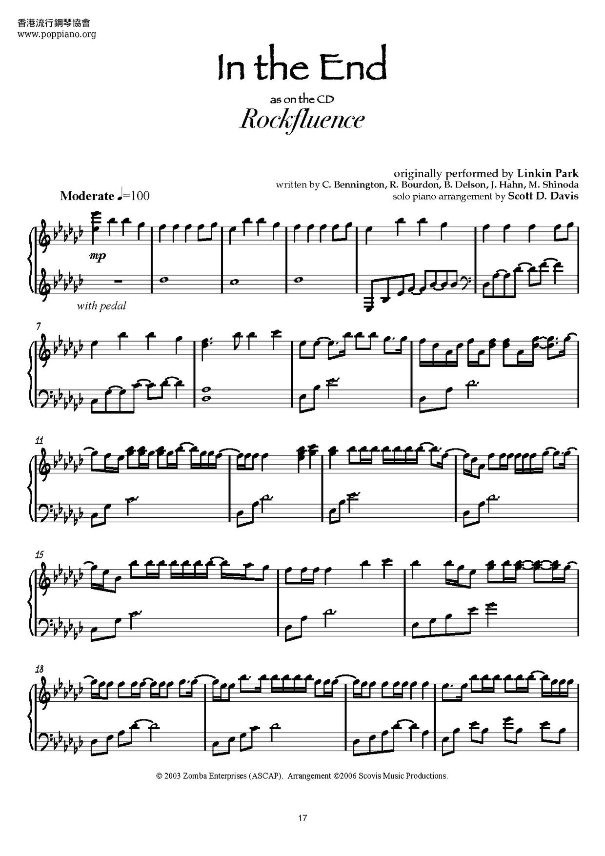 In The End- PDF琴譜免費下載 - 香港流行鋼琴協會 ★
