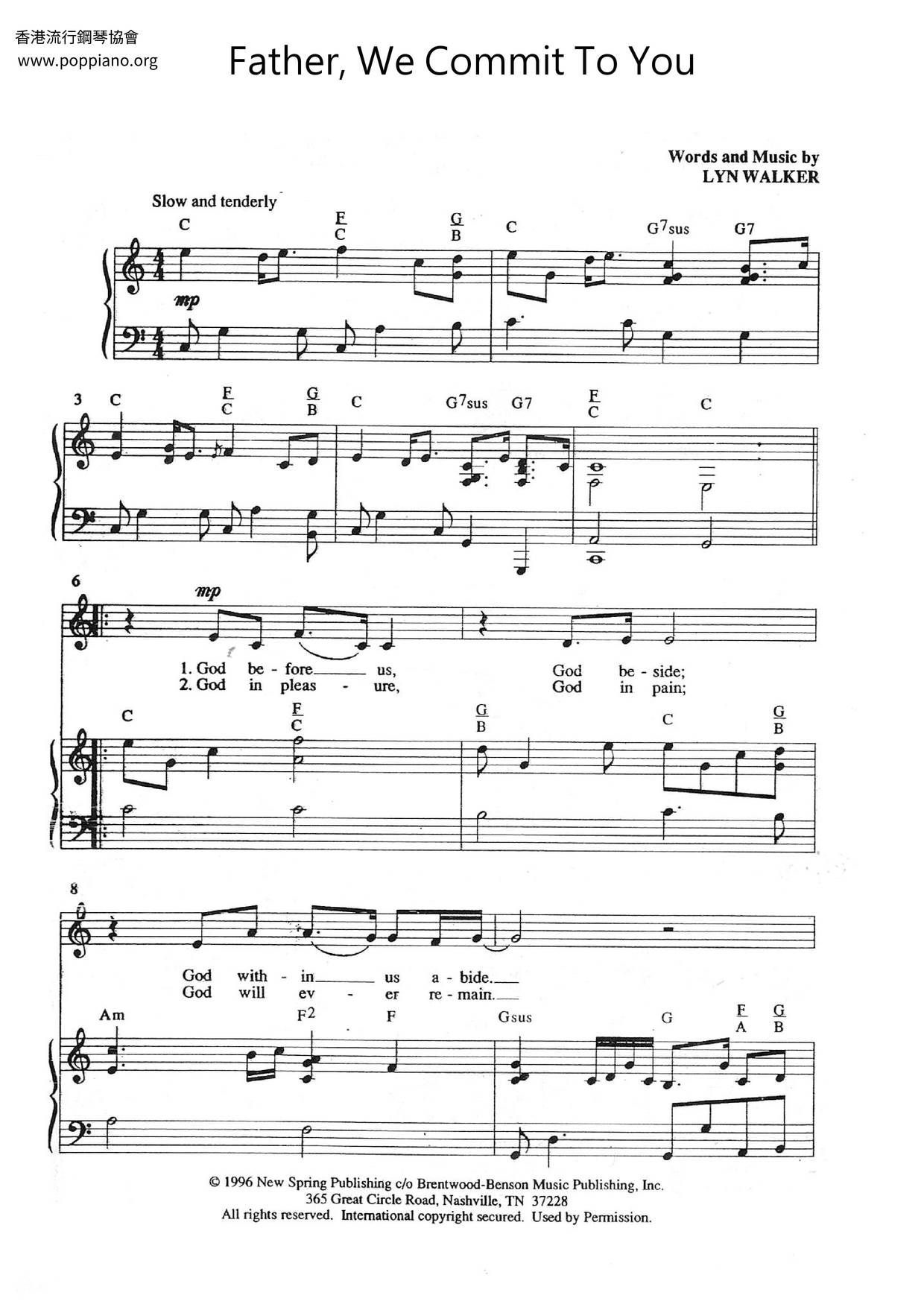 Hymn-Father, We Commit To You Sheet Music pdf, - Free Score Download ★